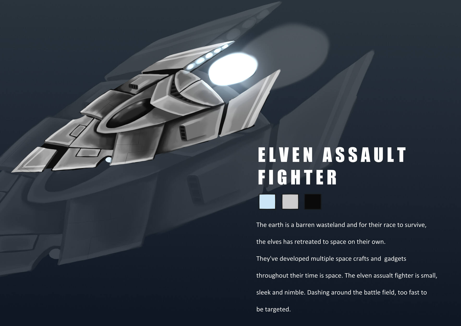 ArtStation - Elven Assault Fighter || Spaceship Concept Art