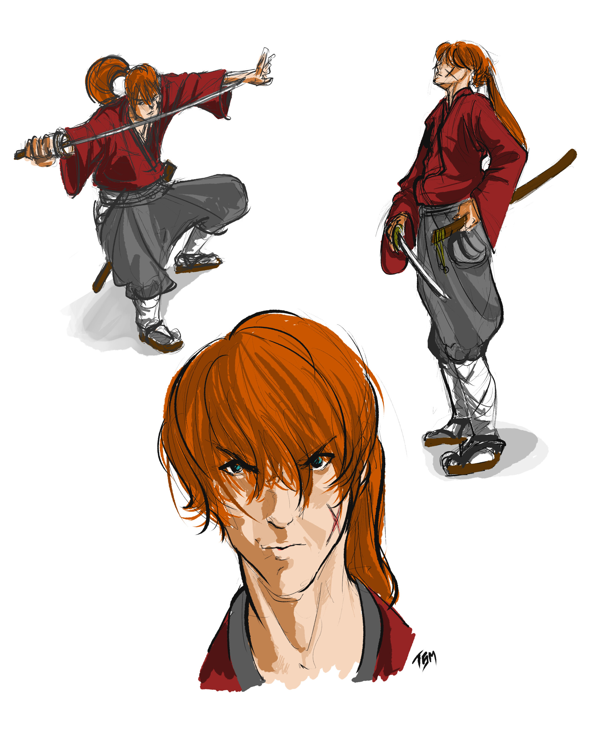ArtStation - Rurouni Kenshin - Quick Studies
