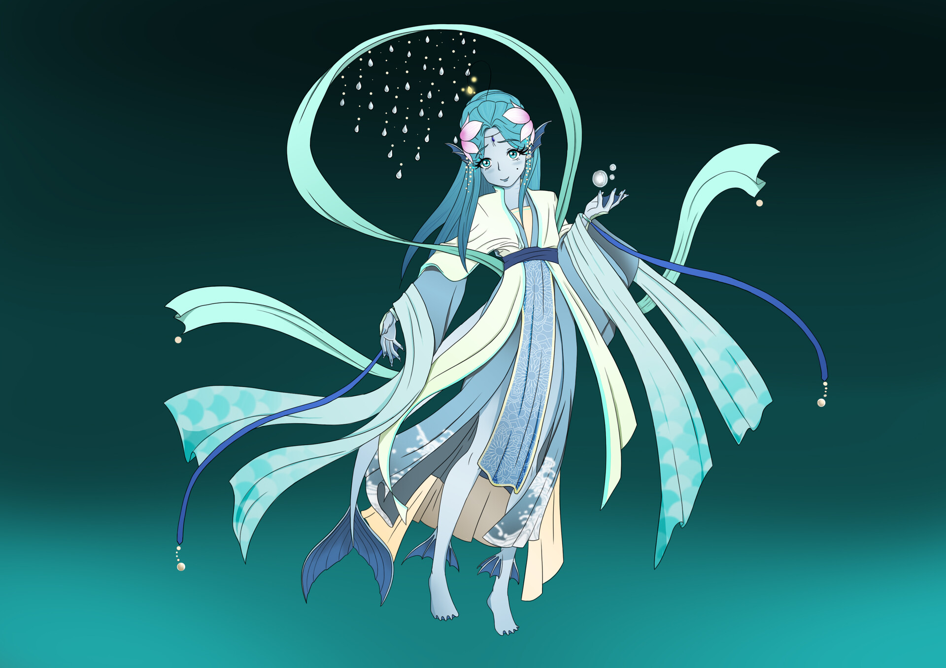 ArtStation - Eva Blue, the Water Fairy