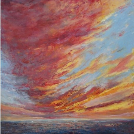 ArtStation - PASSIONATELY, original skyscape painting 80x80cm