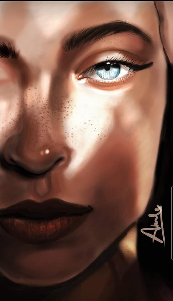 ArtStation - half face portrait study