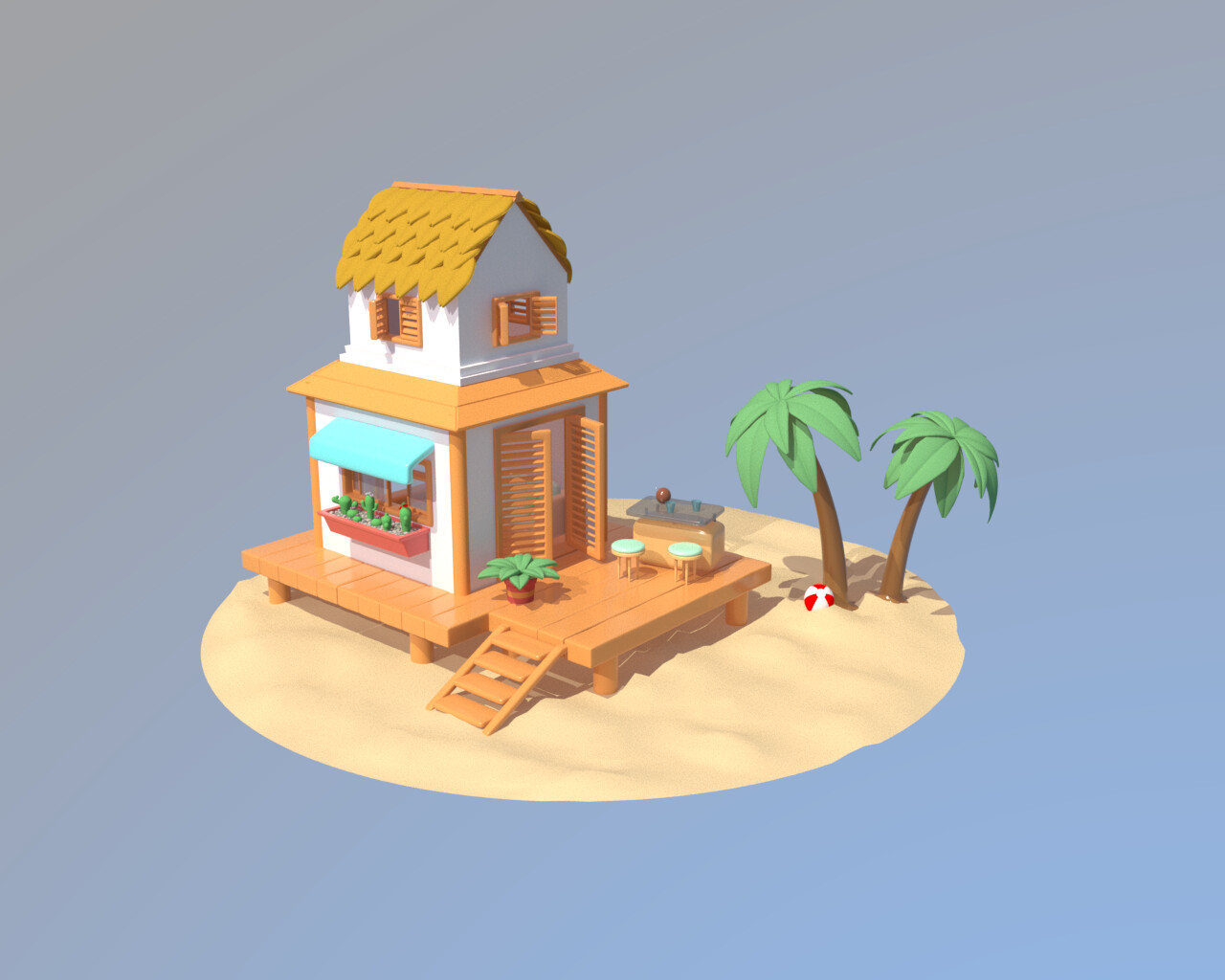 ArtStation - 3D beach house