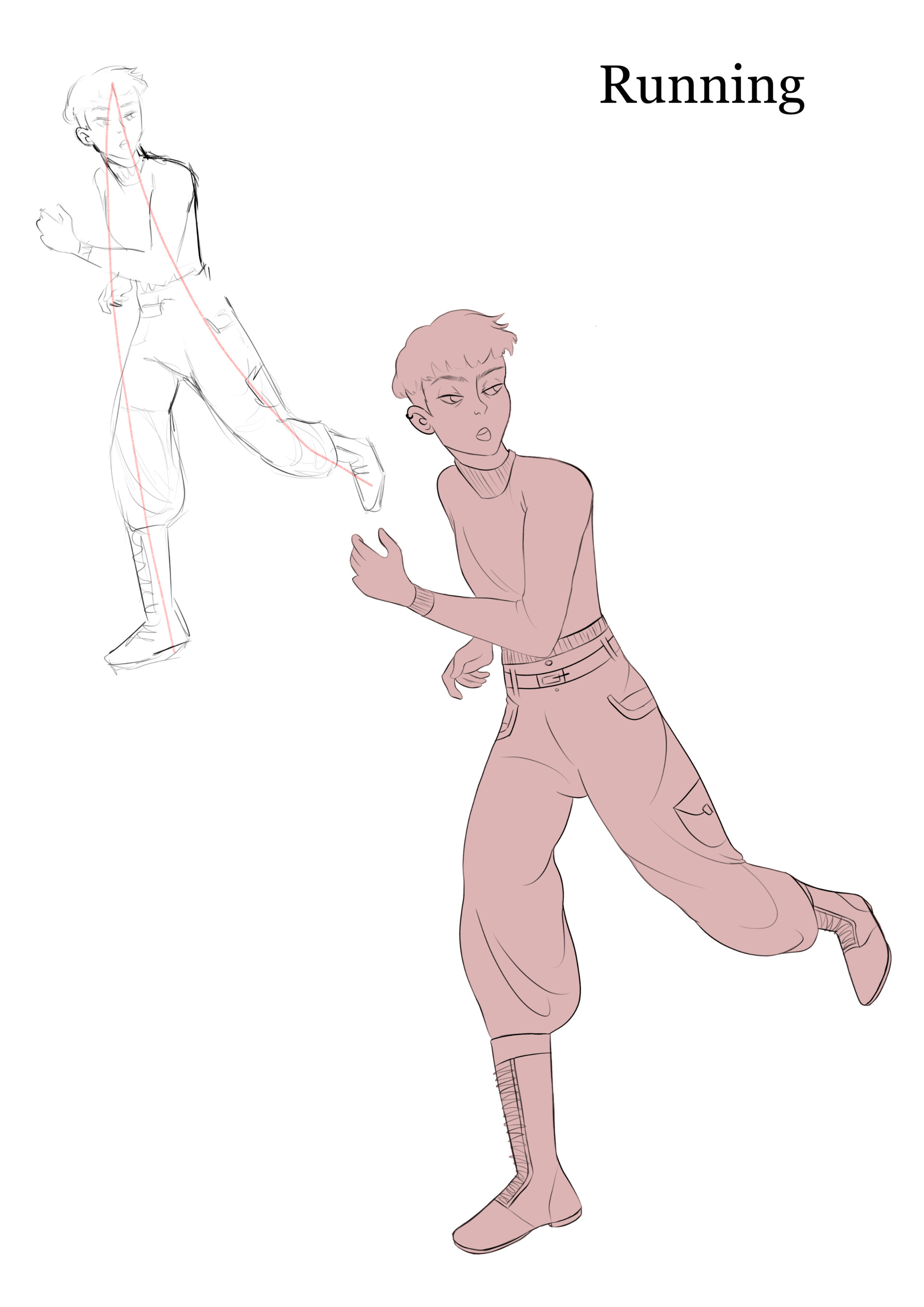 Anime Running Away Pose