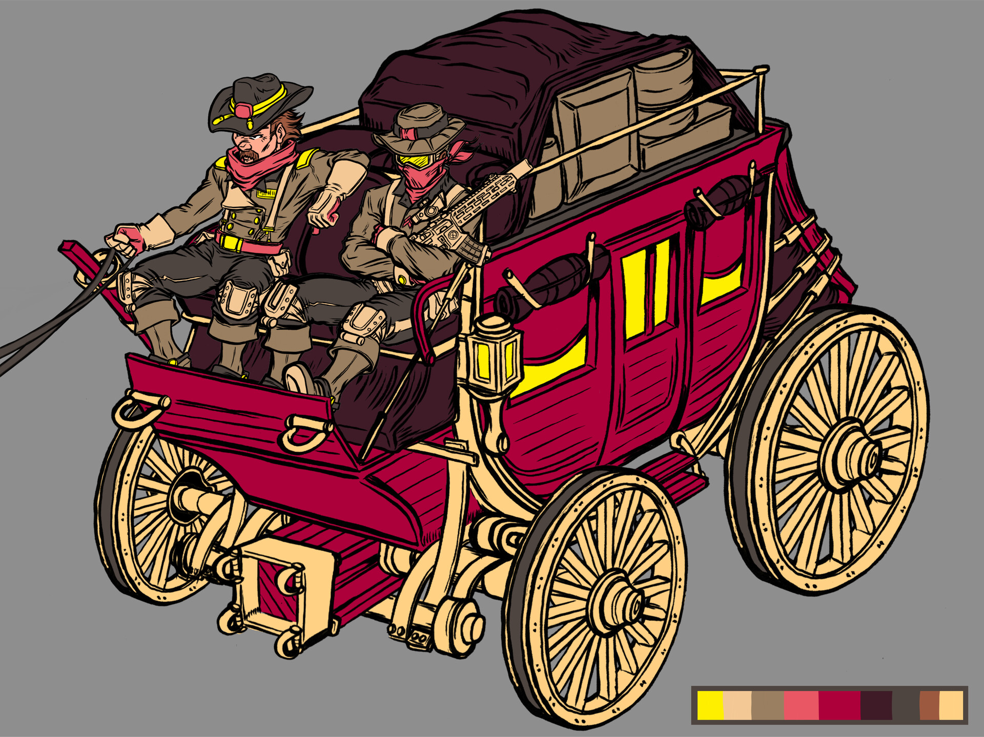 ArtStation - Modern Cowboys and Stagecoach