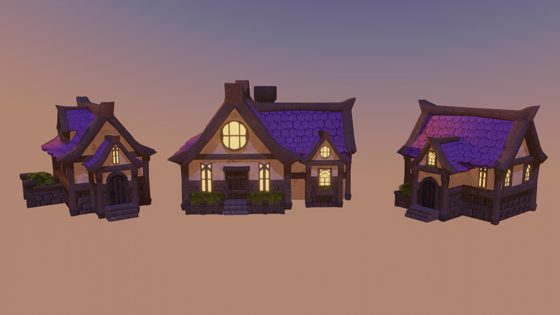 ArtStation - Modular Houses for Game Village