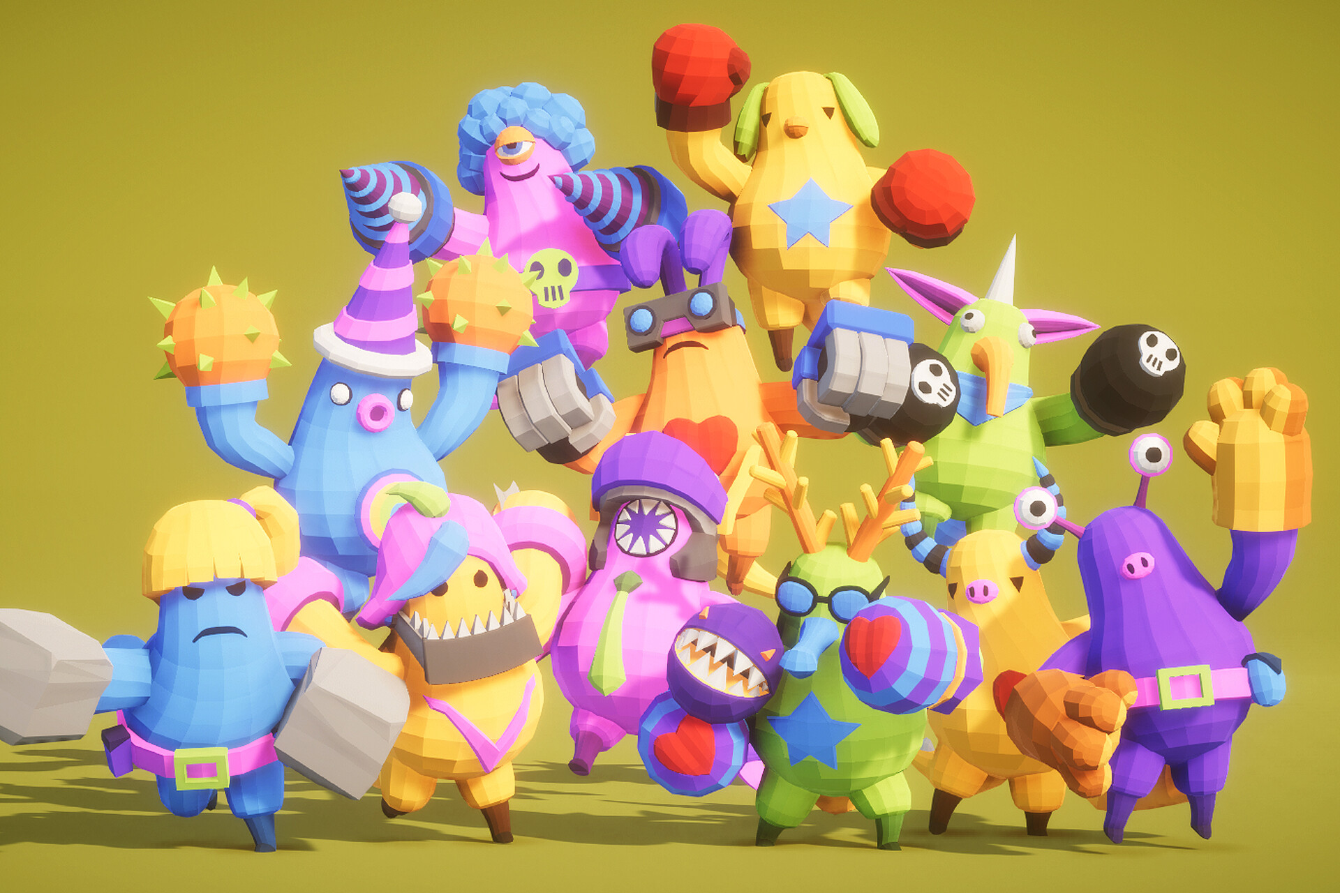 ArtStation - Party Monster Rumble Polyart