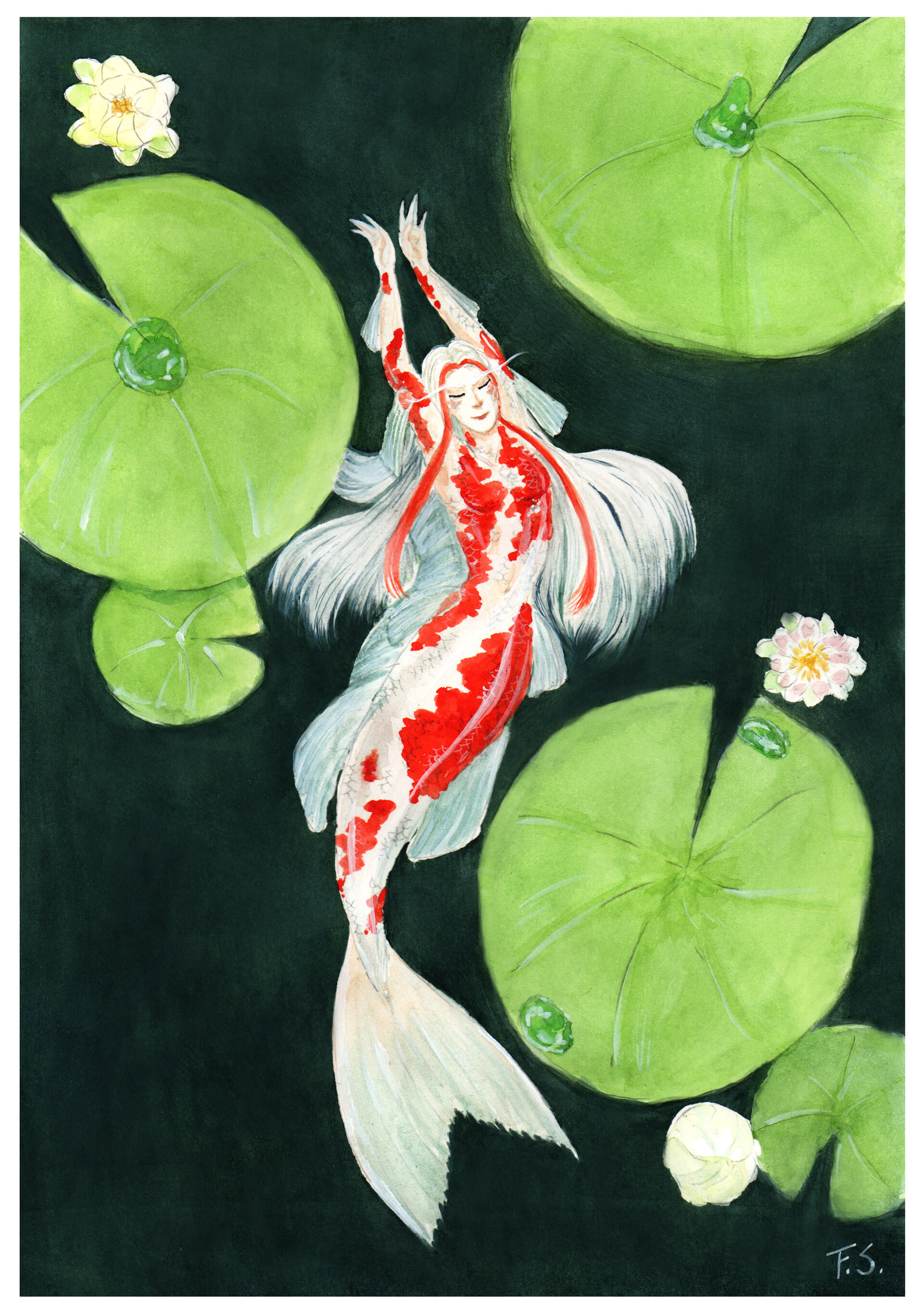 ArtStation - Koi fish mermaid