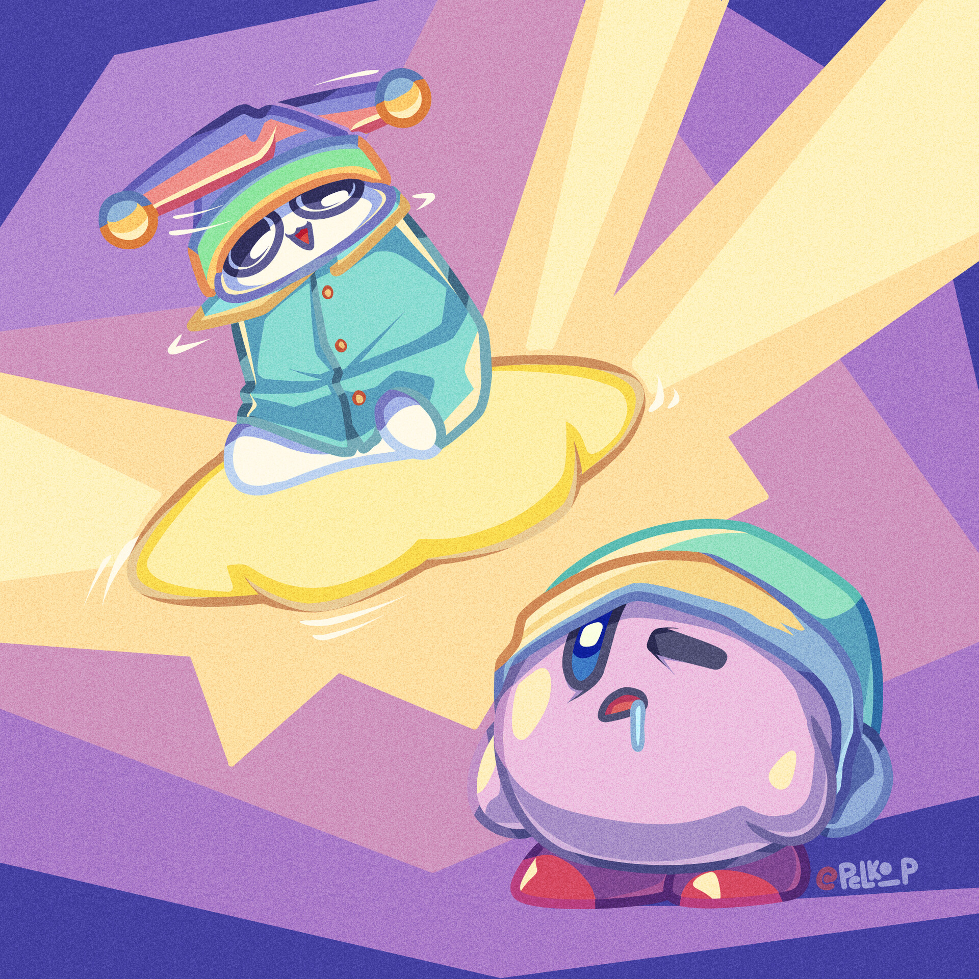 ArtStation - Pelko sleeps over with Kirby