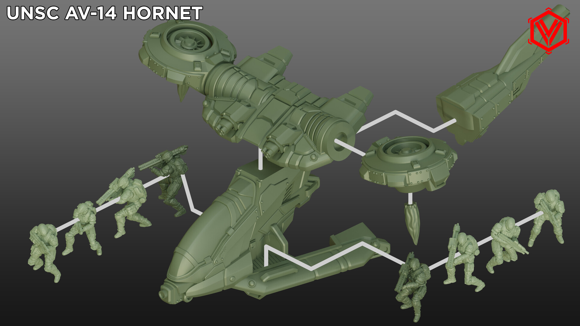 Vincent Colborn - UNSC AV-14 Hornet - 15mm Scale