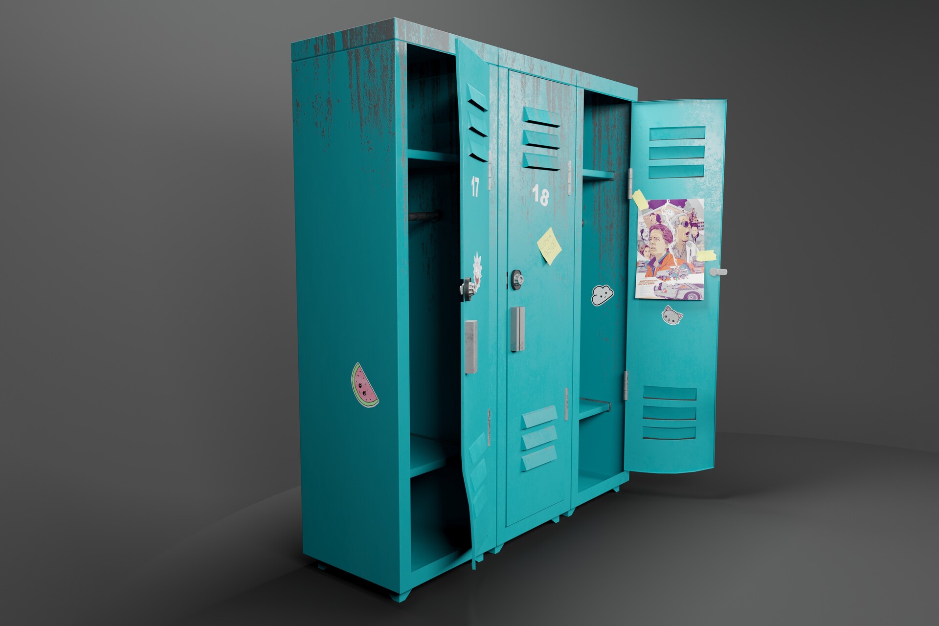 ArtStation - School lockers