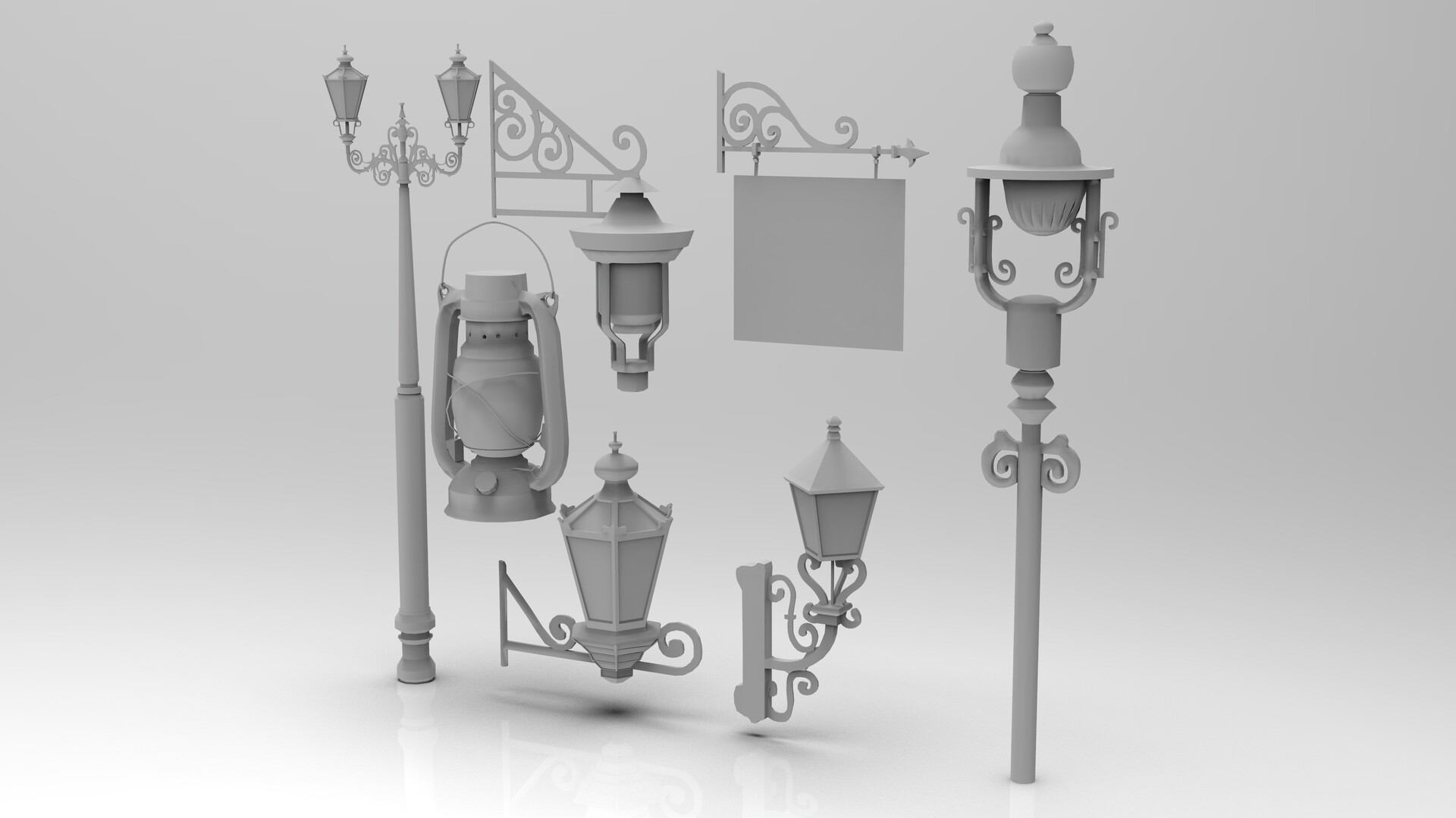 ArtStation - Old lamps models