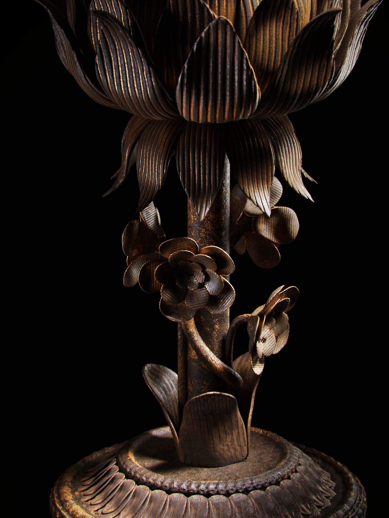 ArtStation - Parcel-Gilt Lotus-Form Lamp
