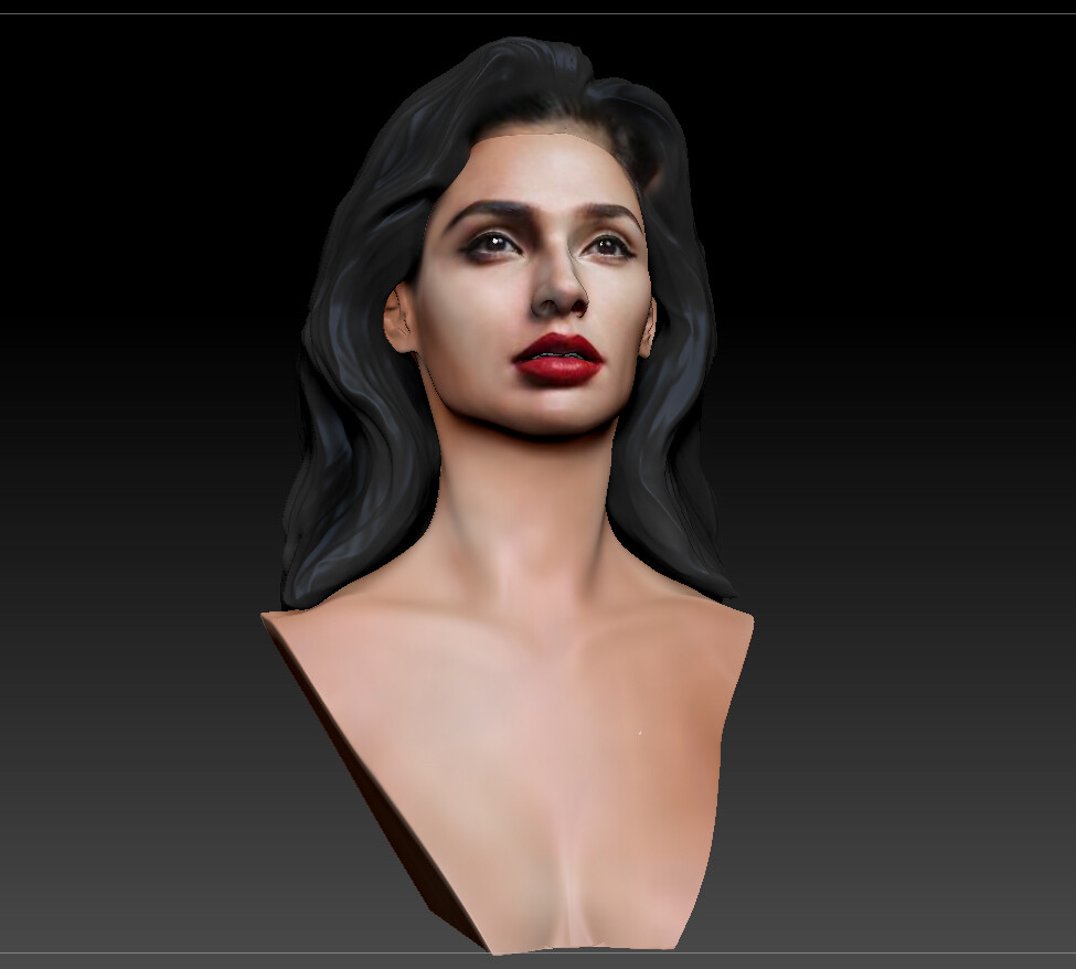 ArtStation - Gal Gadot 3d print bust. Textured