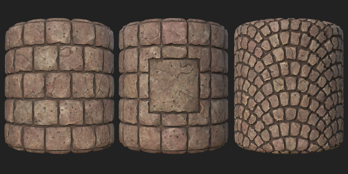 ArtStation - Stylized Brick Variants