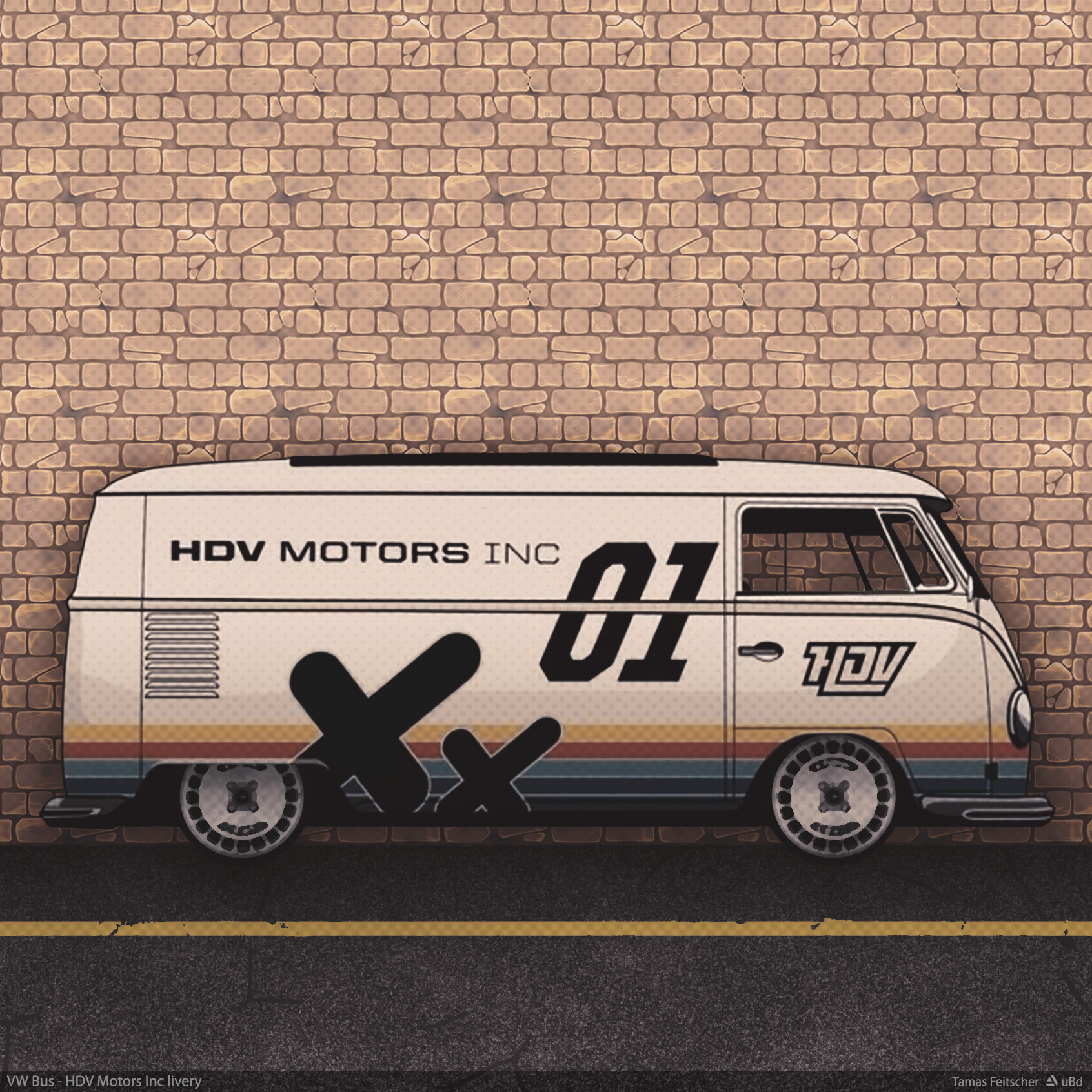 ArtStation - VW Bus - HDV Motors Inc livery