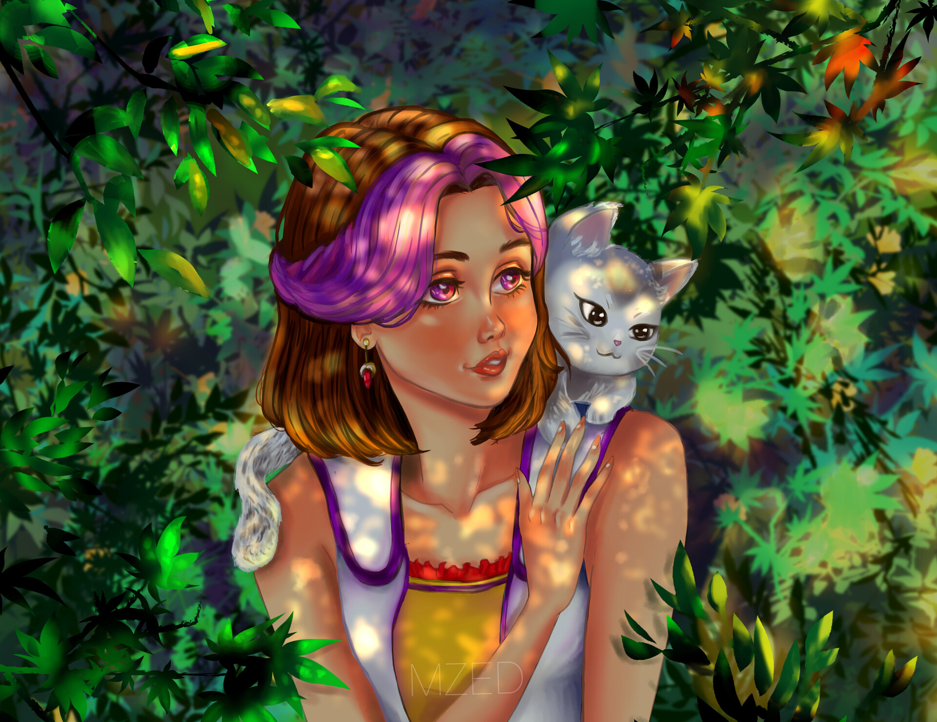 ArtStation - Kato with her Cat