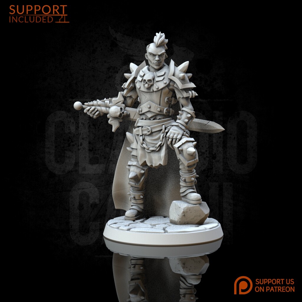 ArtStation - Barbarian Leader miniature