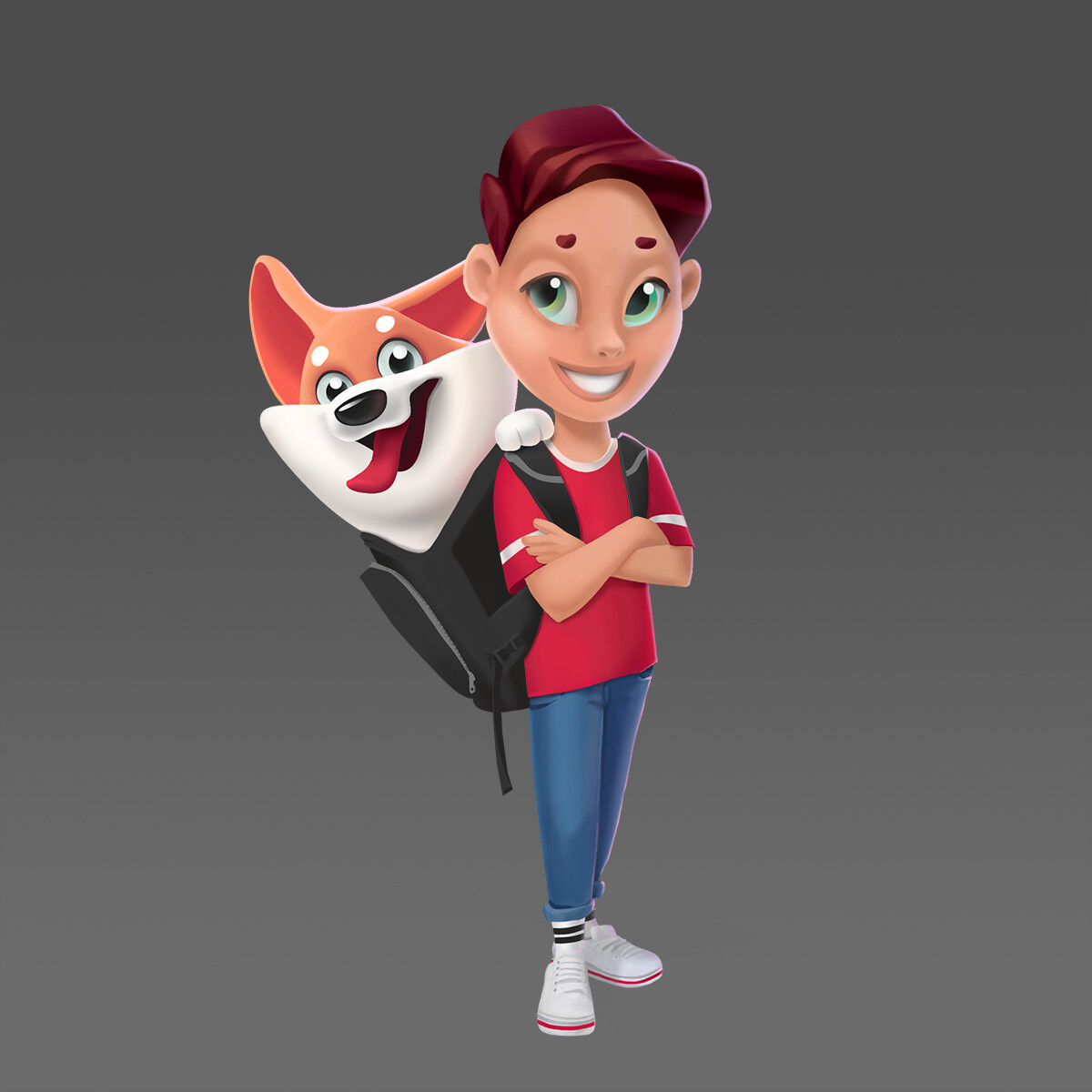 ArtStation - Boy with dog. Character Design