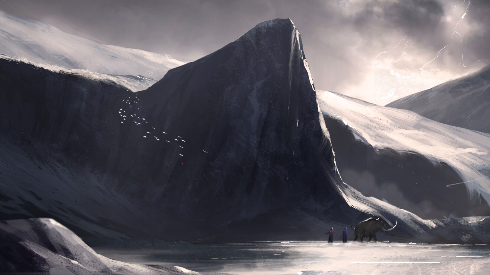 ArtStation - Snow environment paint sketch