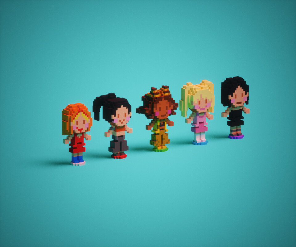 ArtStation - Voxel Art: Spice Girls x EarthBound x Polly Pocket