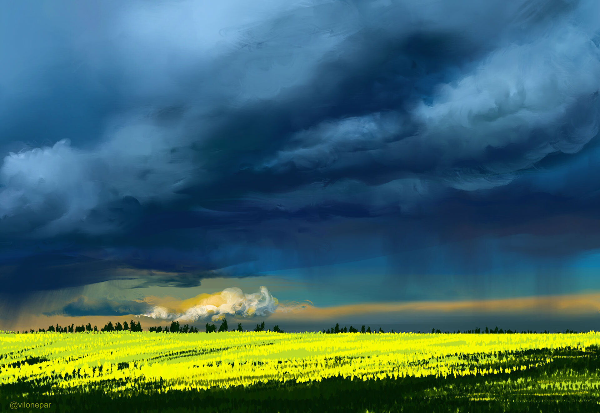 ArtStation - The storm covers the sky with mist