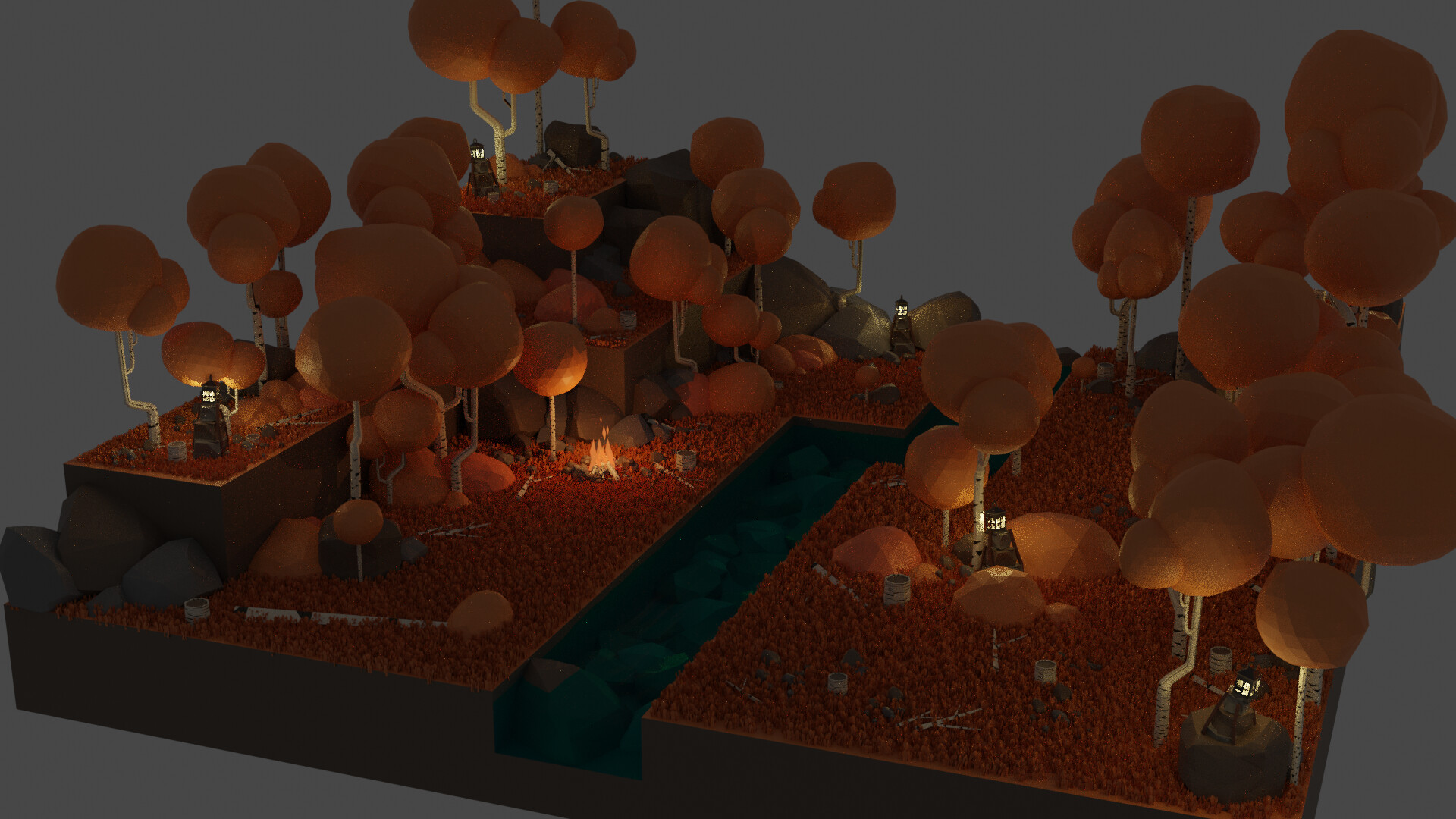 Kai Osmond - Low Poly Autumn Diorama