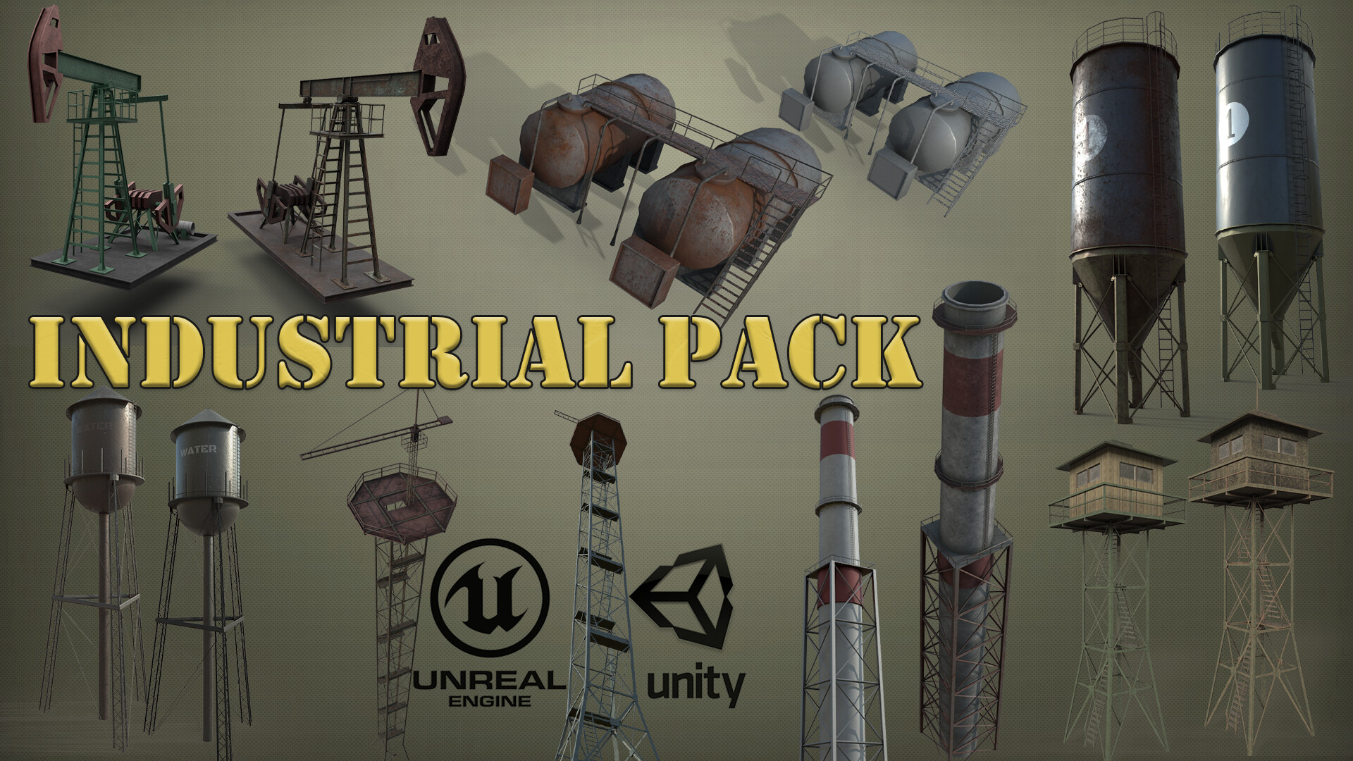 ArtStation - Industrial Pack - Low-poly 3D model