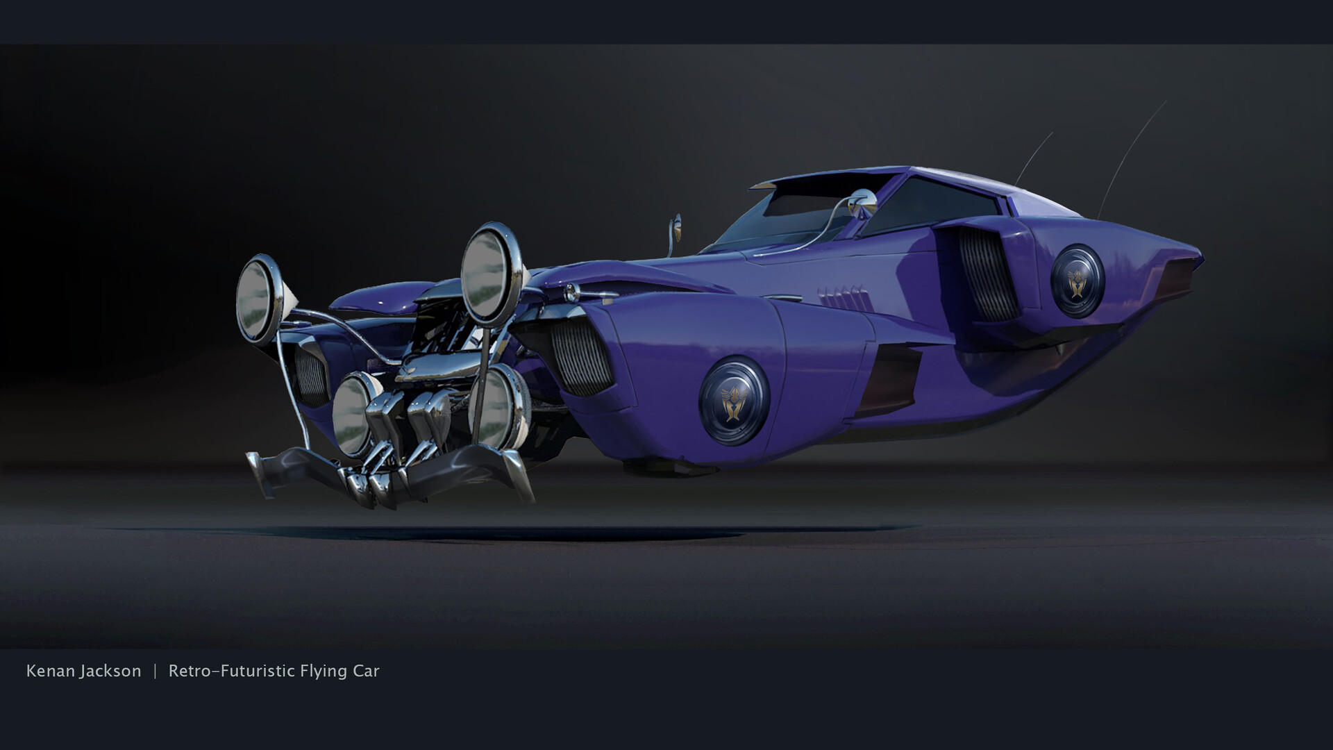 ArtStation - retro-futuristic flying car concept