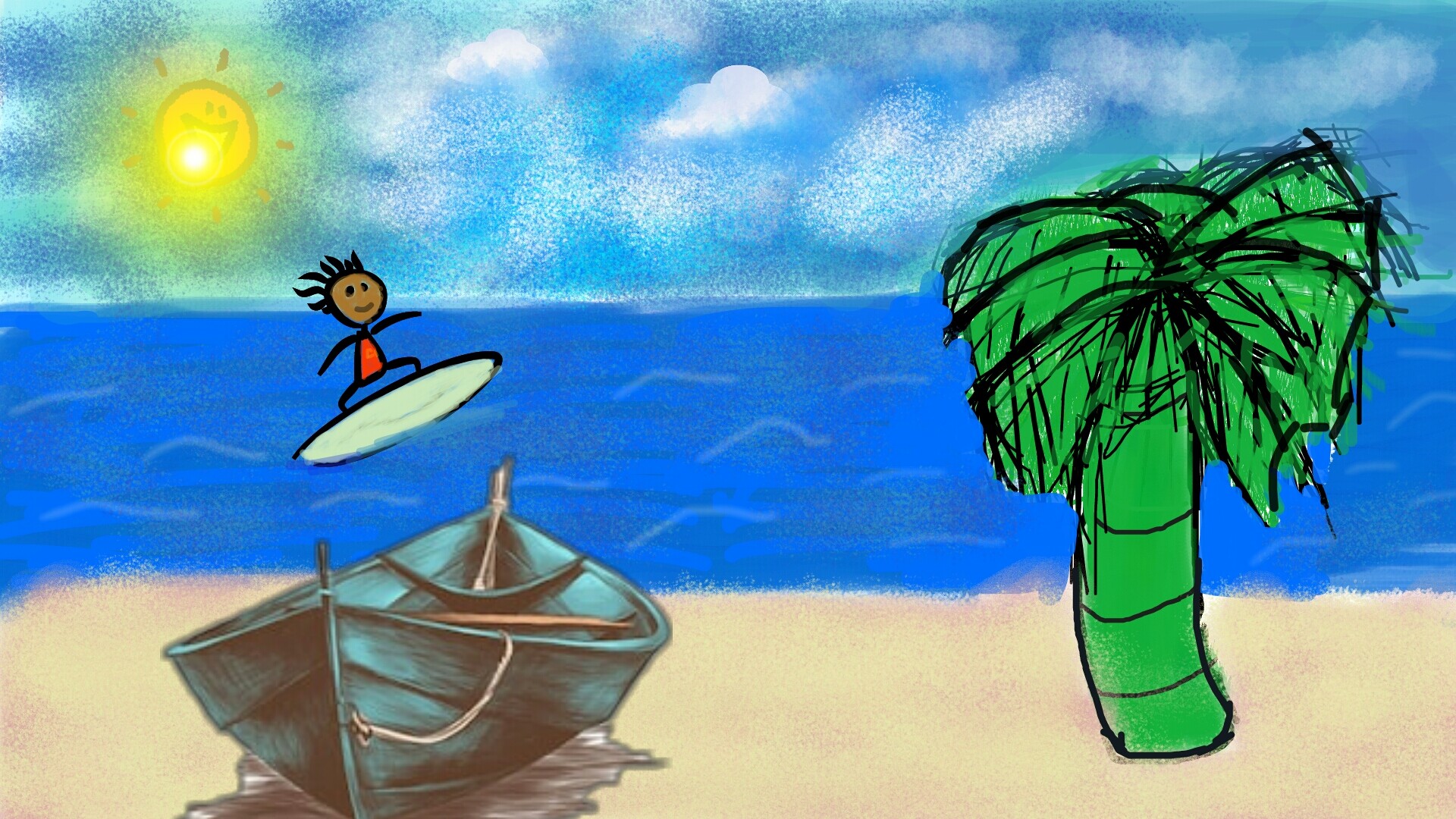 ArtStation - Beach scene art about nature