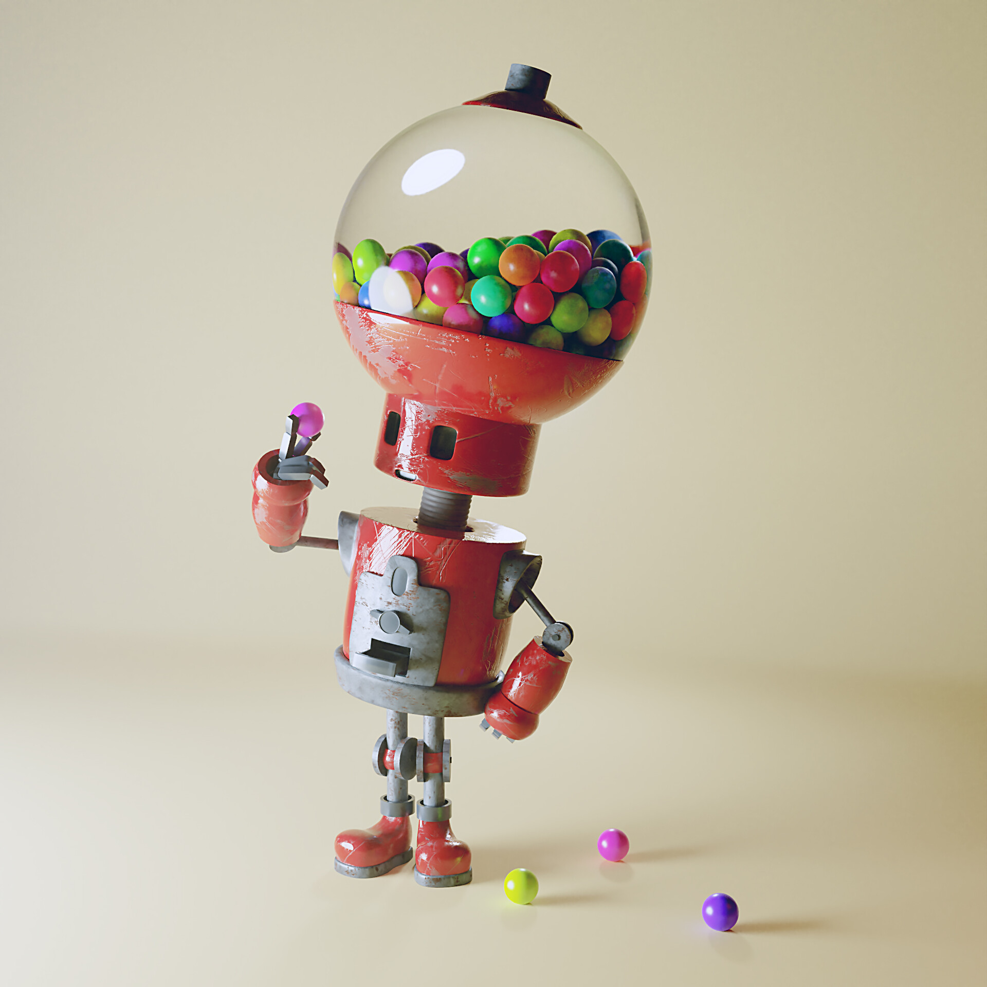 ArtStation - Сute robot with gum