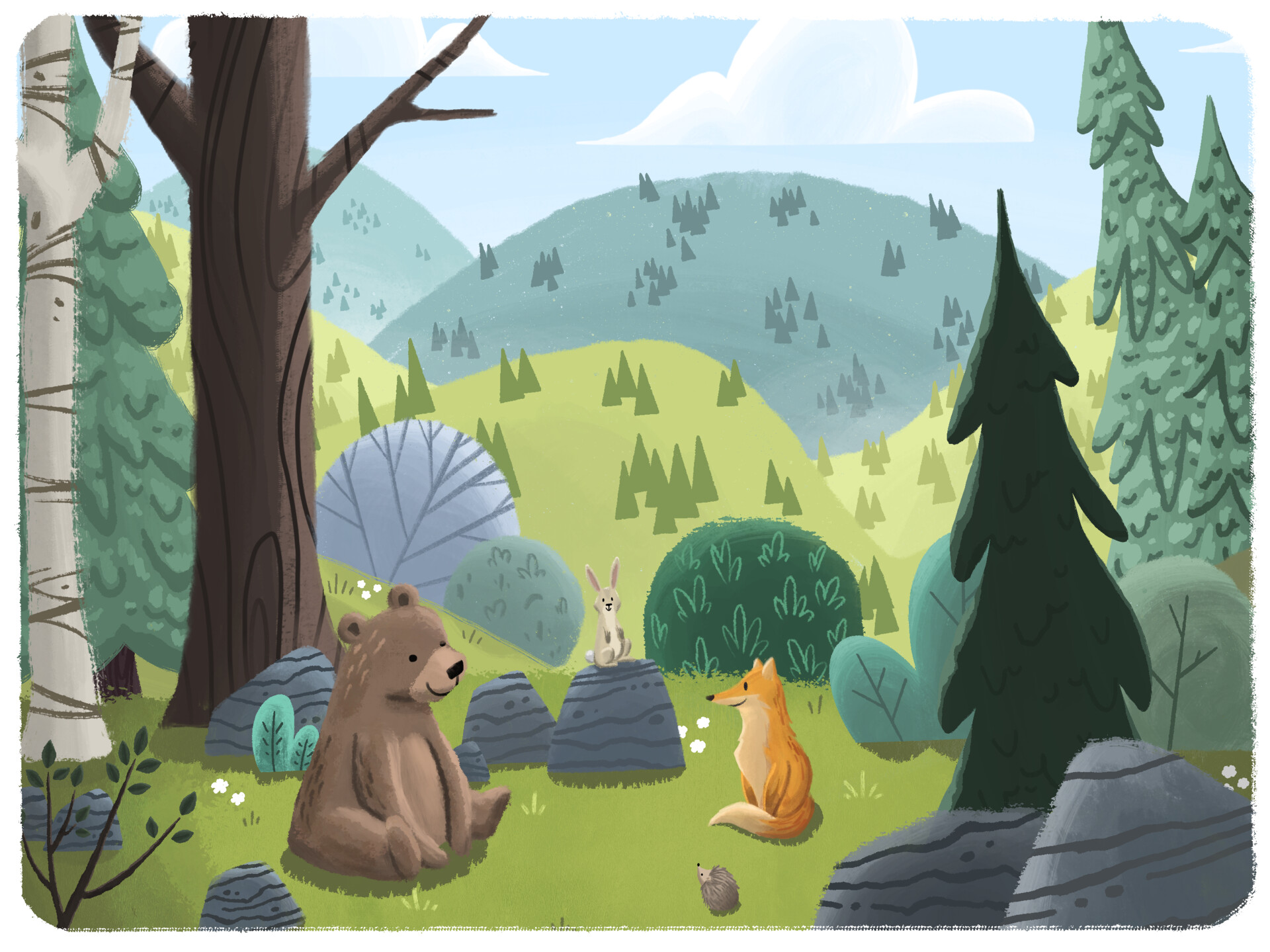 ArtStation - Animal Get Together Illustration