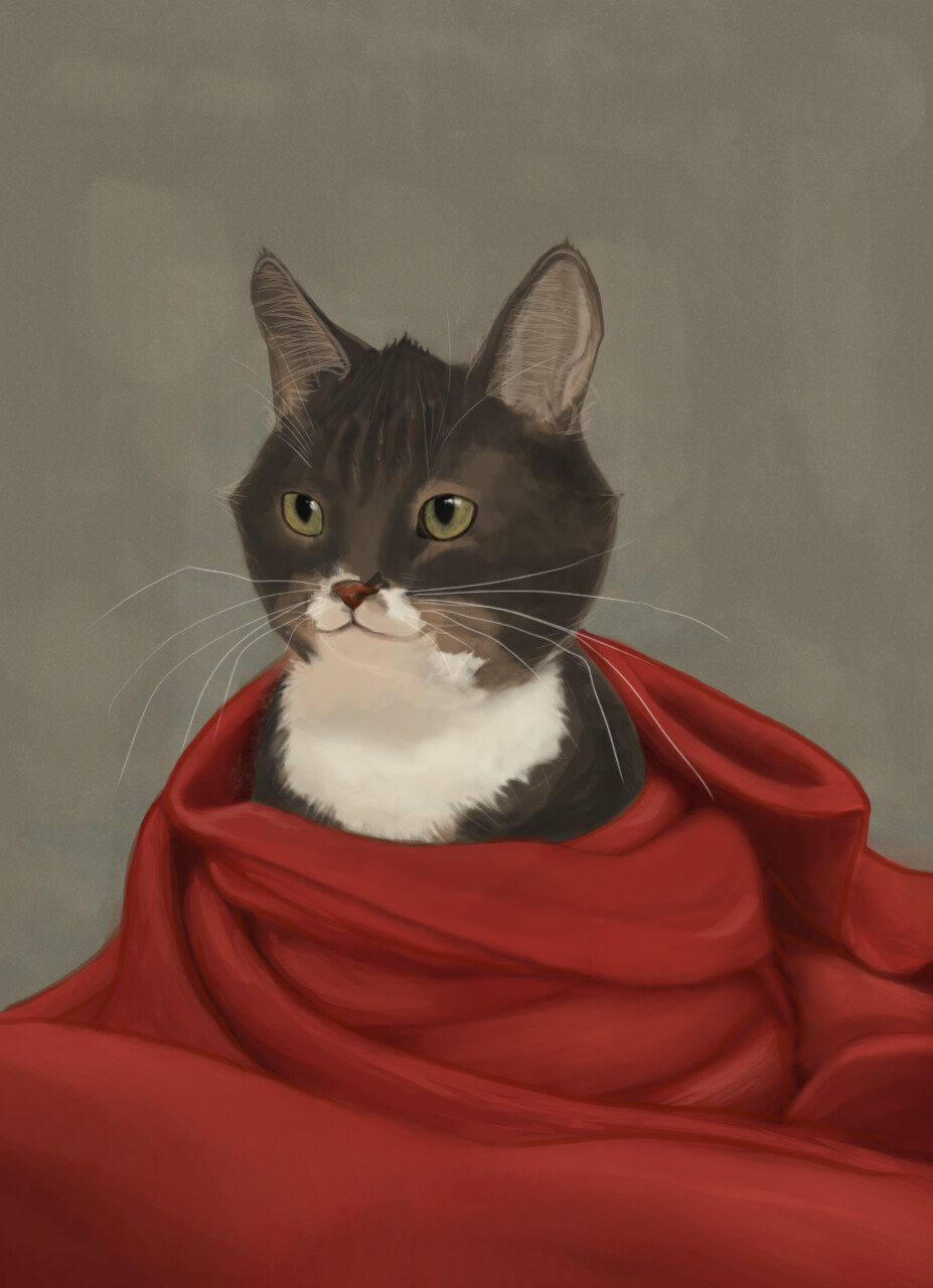 ArtStation - Cat in red