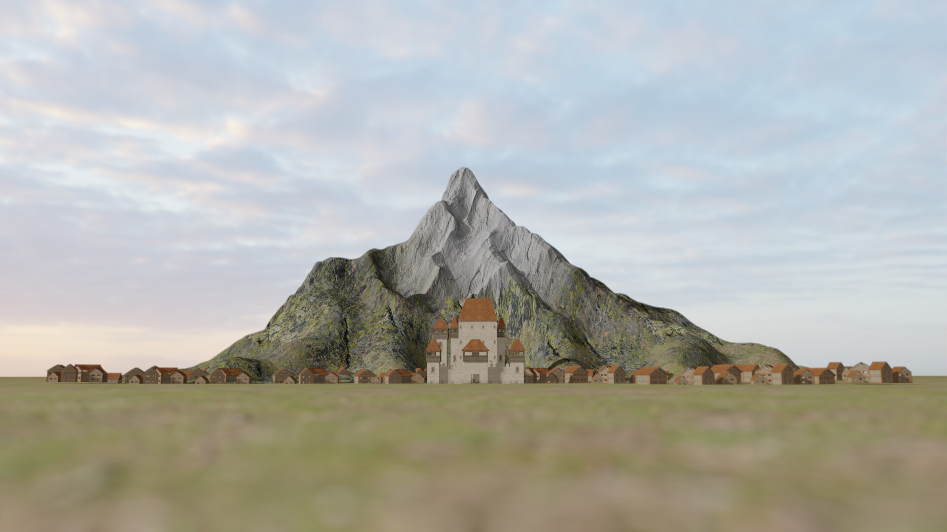 ArtStation - Castle in foothills of mountions