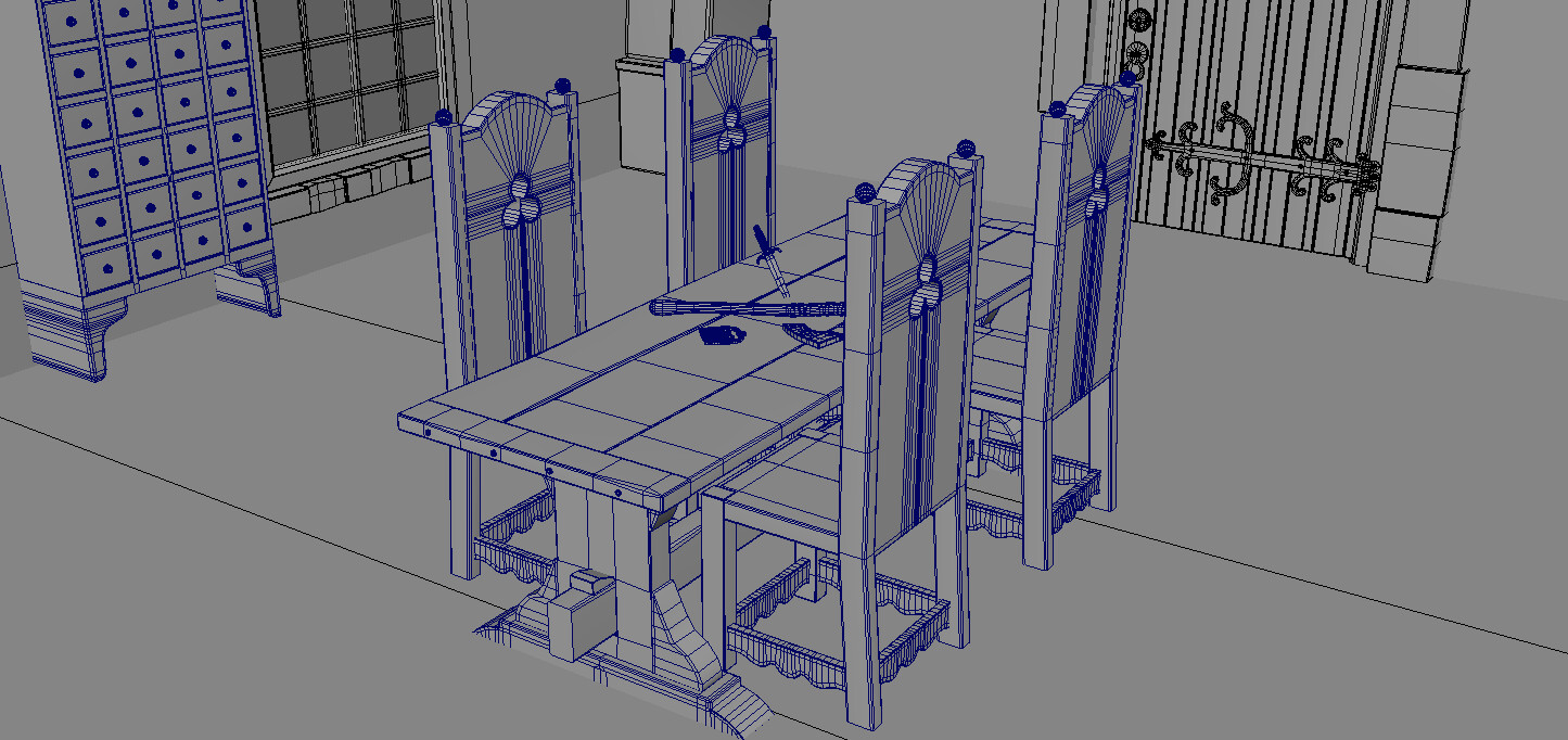 ArtStation - Table chairs and props