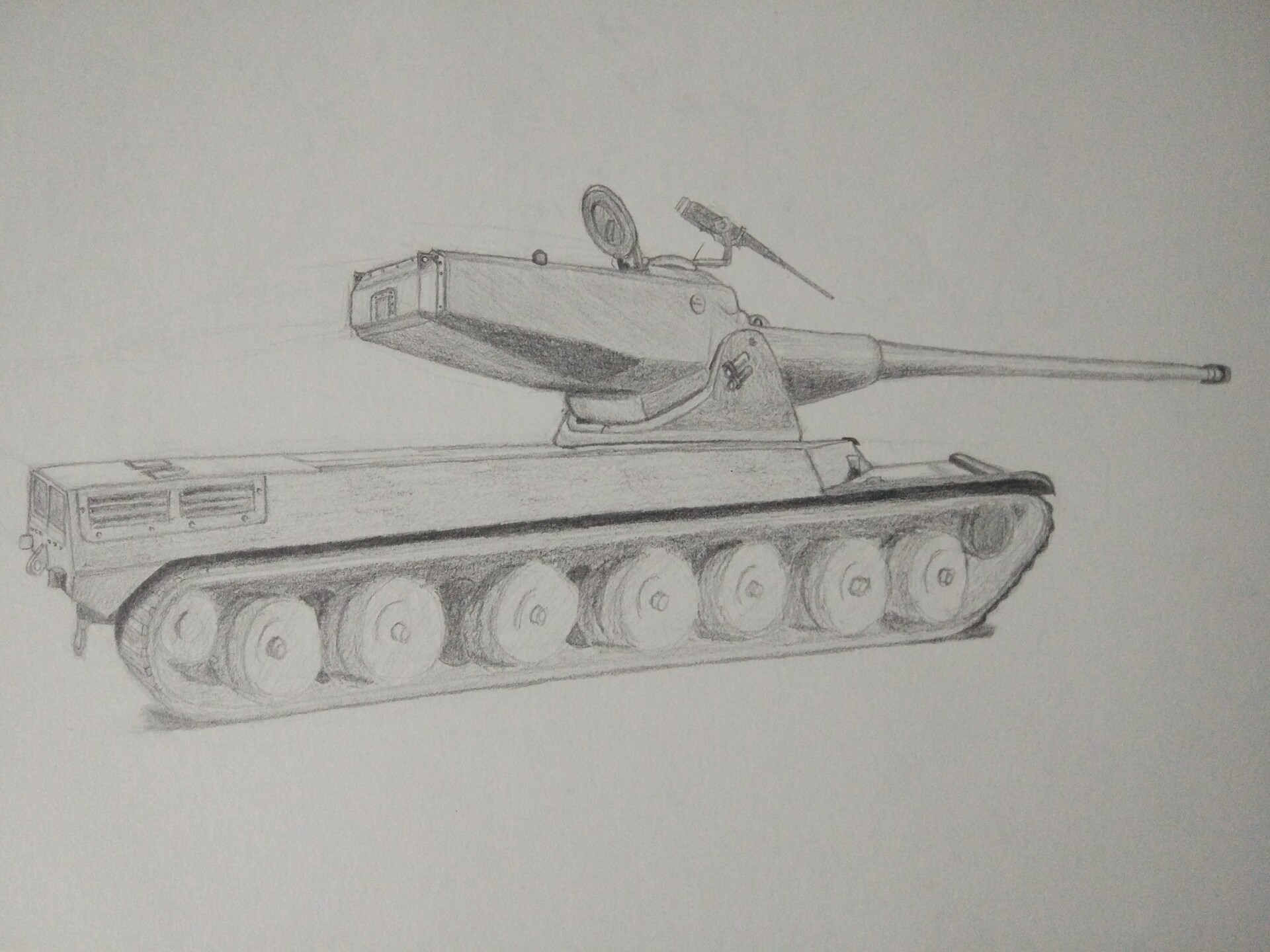ArtStation - AMX 50 120 Surbaissé Pencil Drawing
