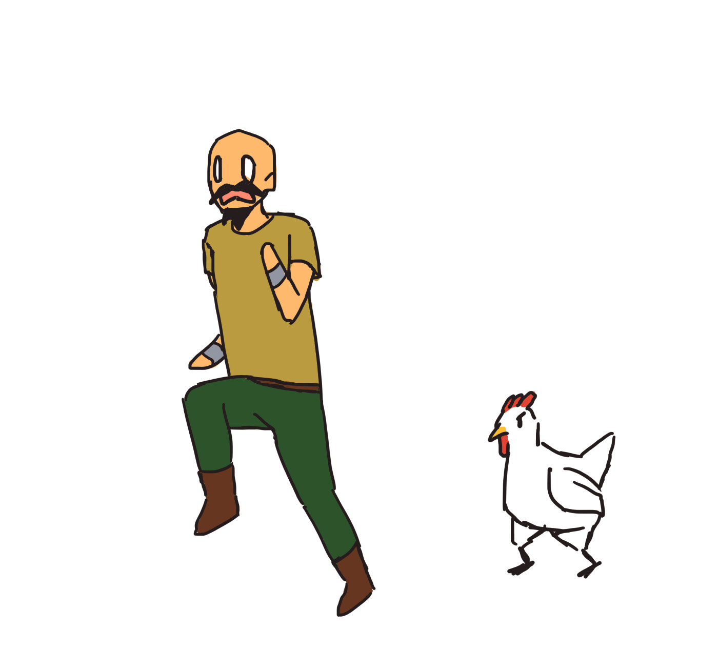 ArtStation - Run from evil chicken