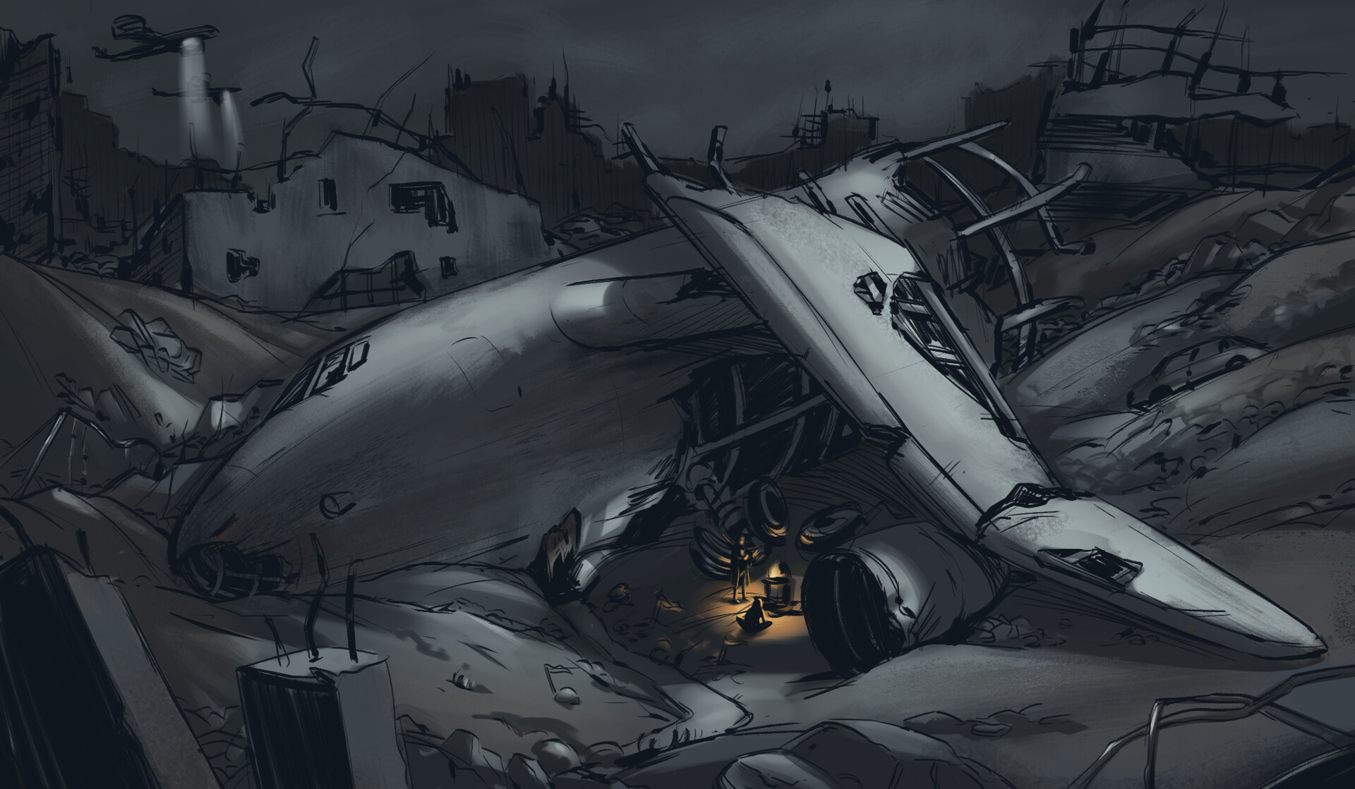 ArtStation - Airplane Base concept sketch