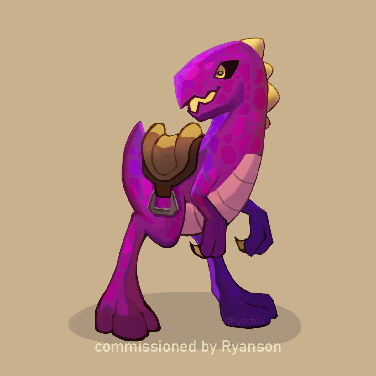 ArtStation - Cute Purple Dino :)) (commissioned)