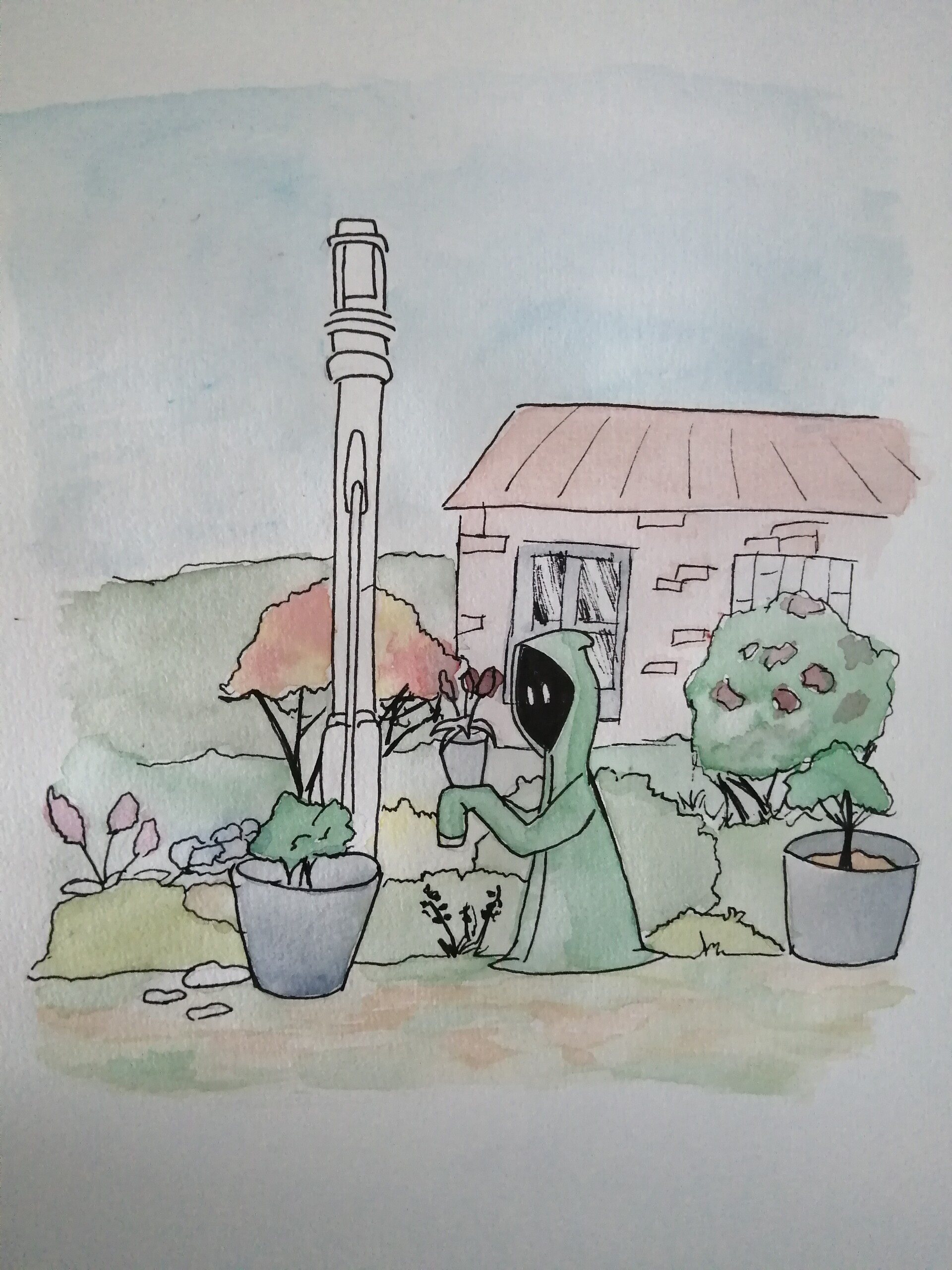 ArtStation - Garden drawing 2