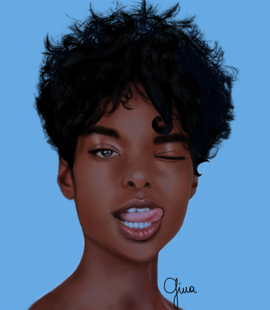 ArtStation - Black Model Portrait