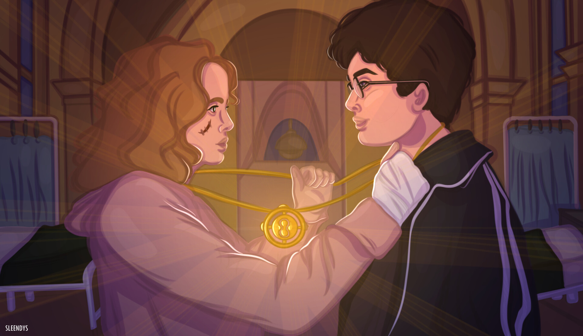 how to draw a harry potter time turner