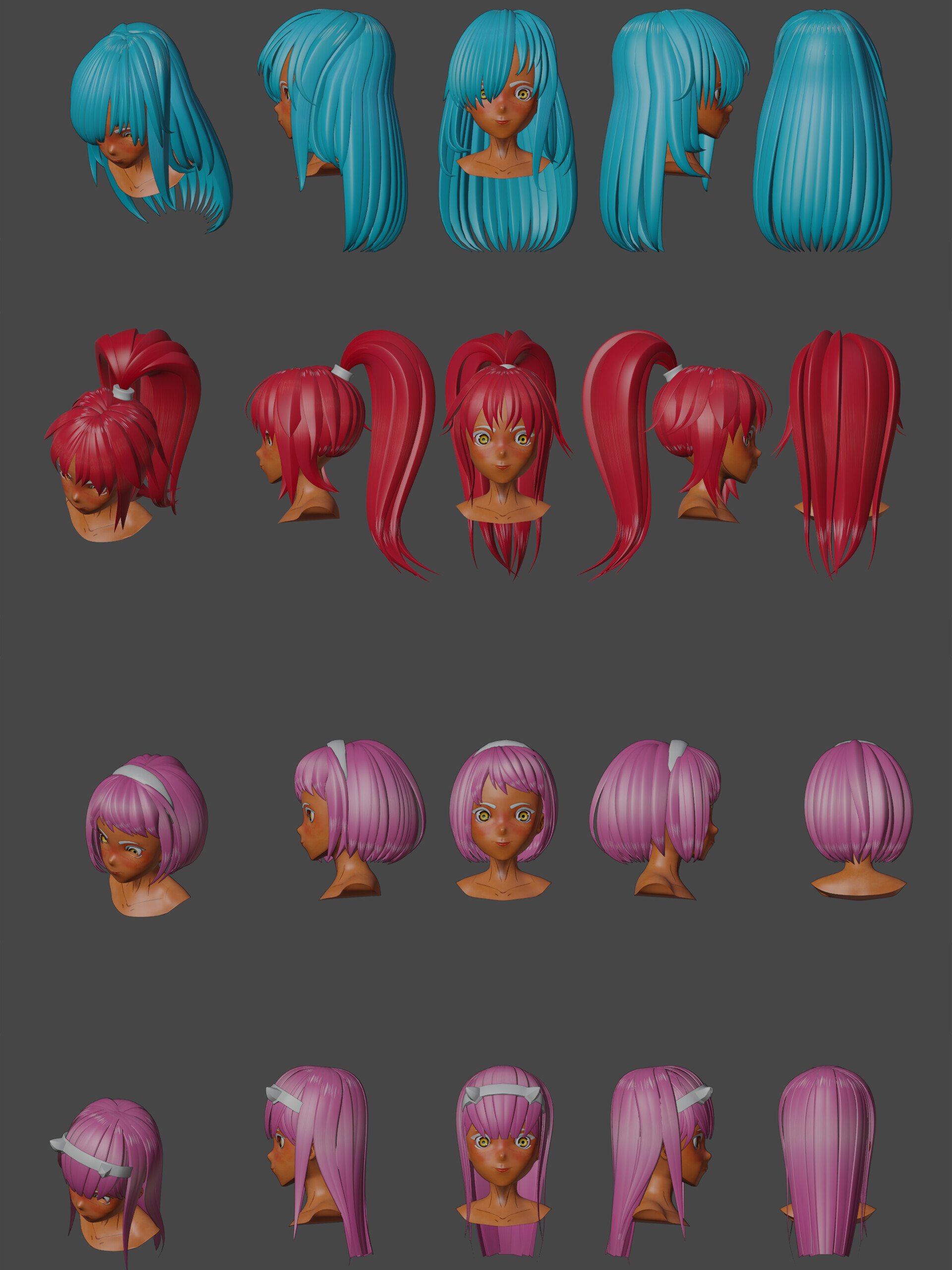 ArtStation - Hair done in blender 3D