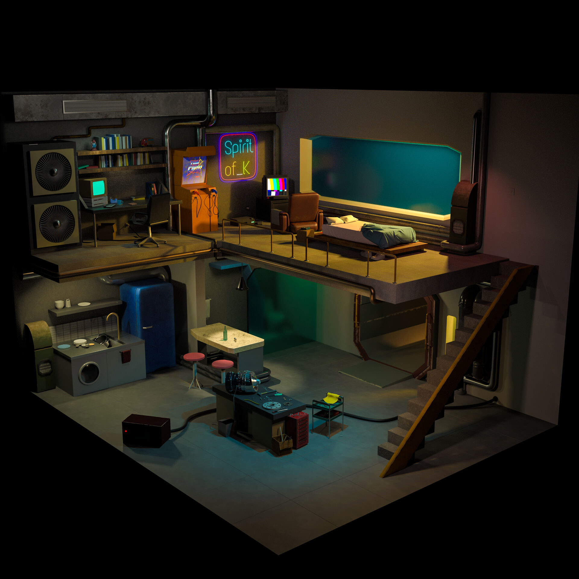 khaled Mohamadi - Cyber Punk Room (inspired by Olga Orlova)