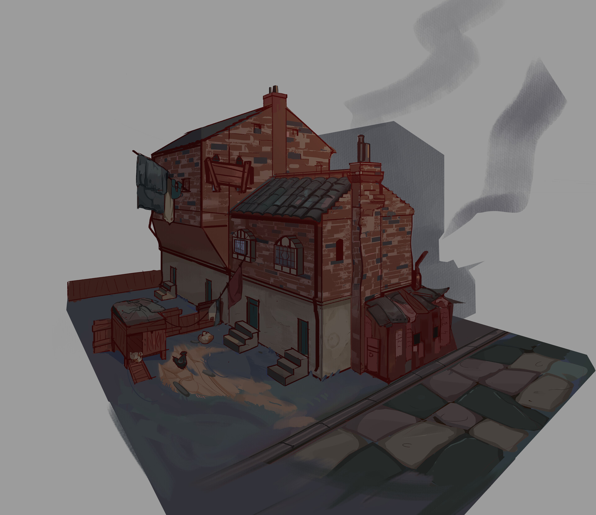 ArtStation - Working class housing example