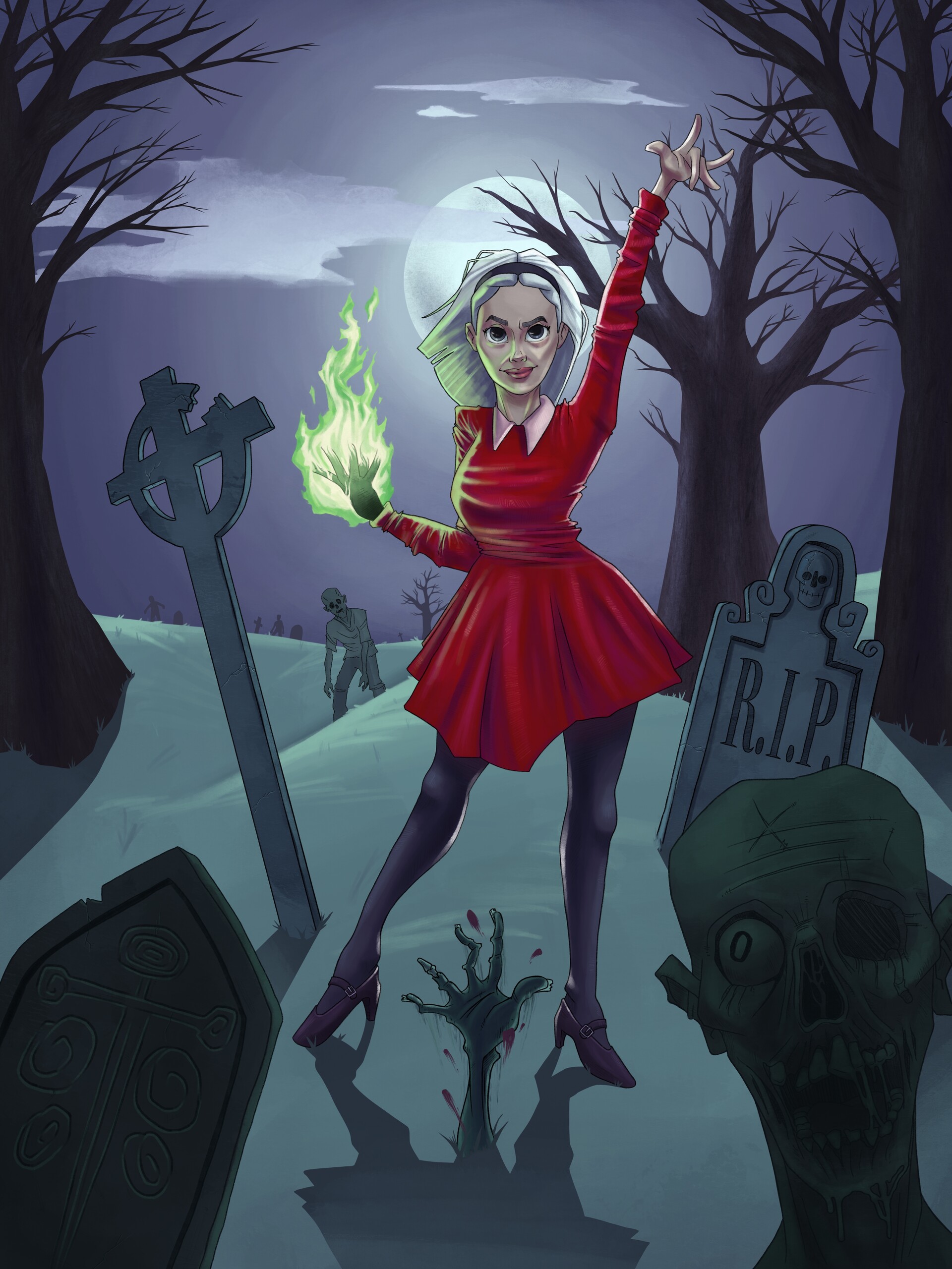 ArtStation - The Chilling Adventures of Sabrina illustration.