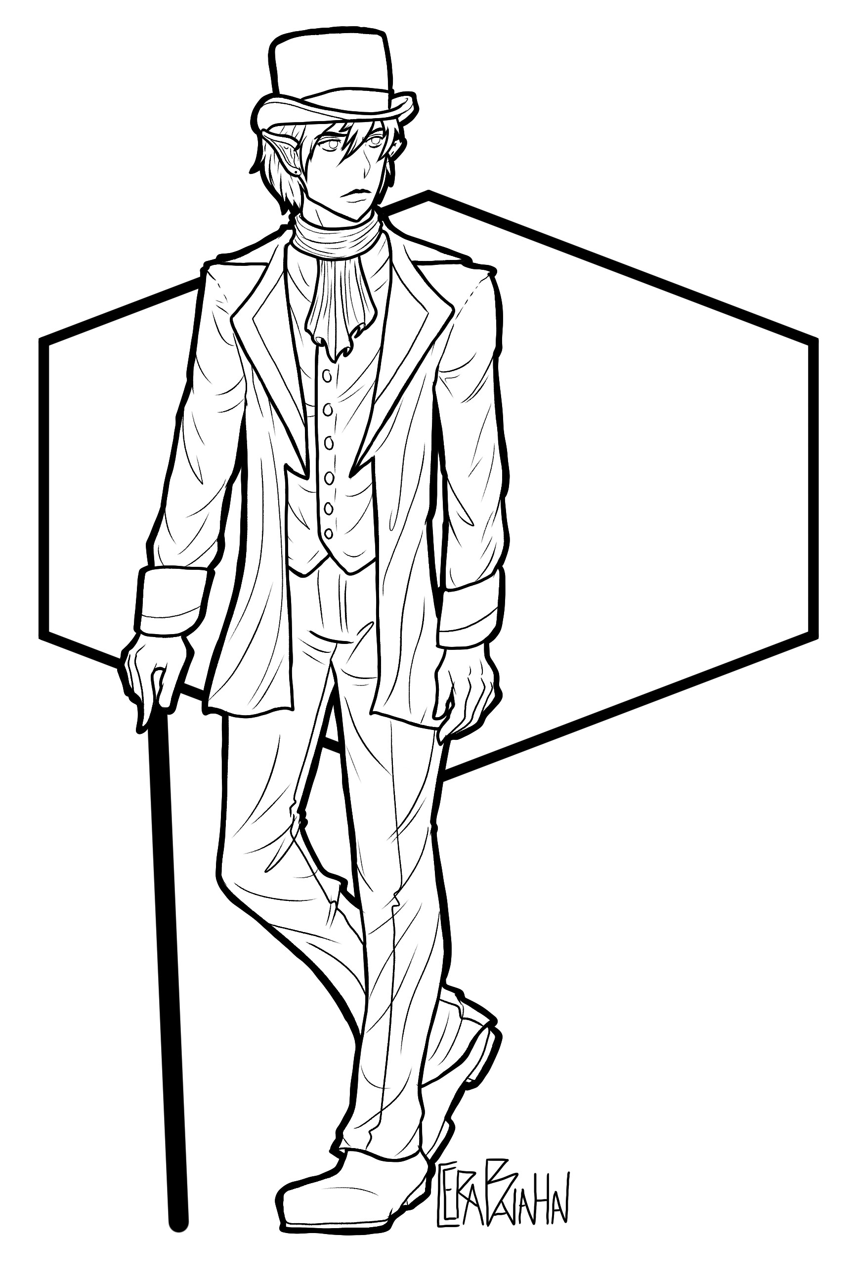 ArtStation - Coloring Page/ Line Art: Generic Elf Male