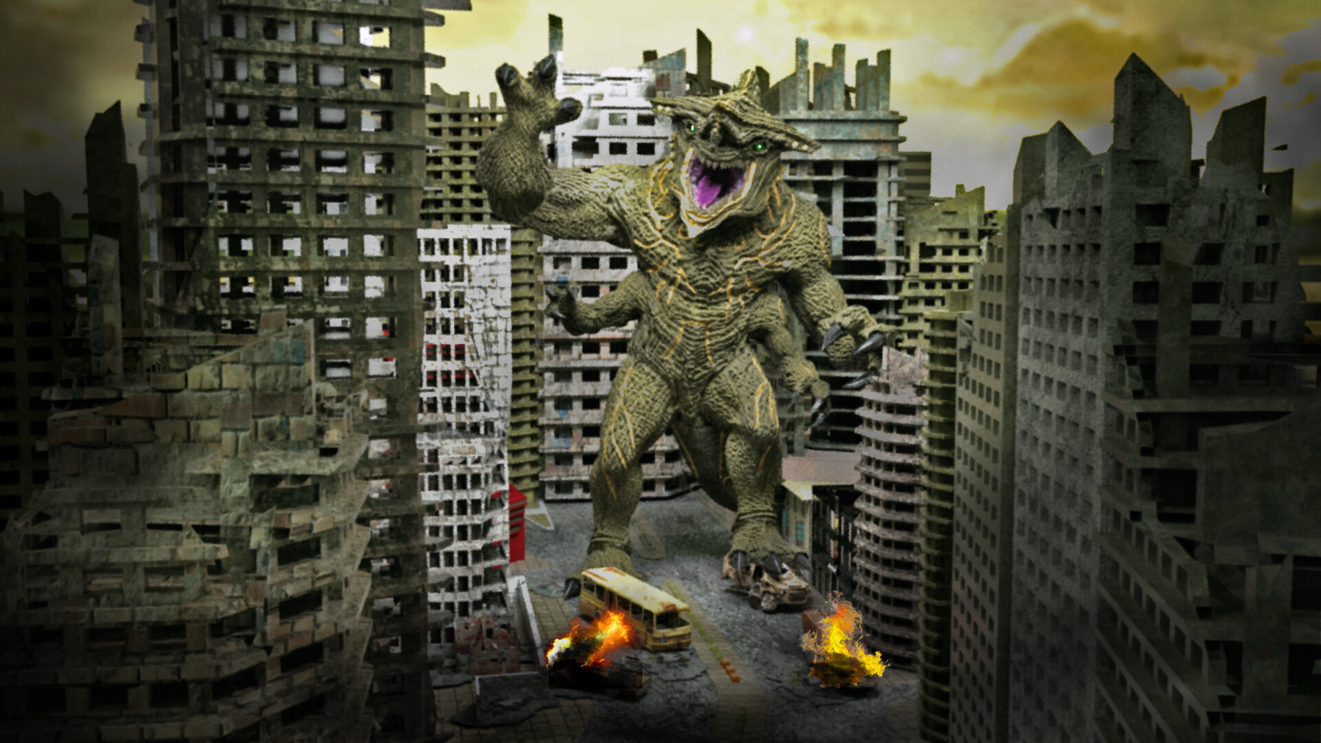 ArtStation - Kaiju destroy the city