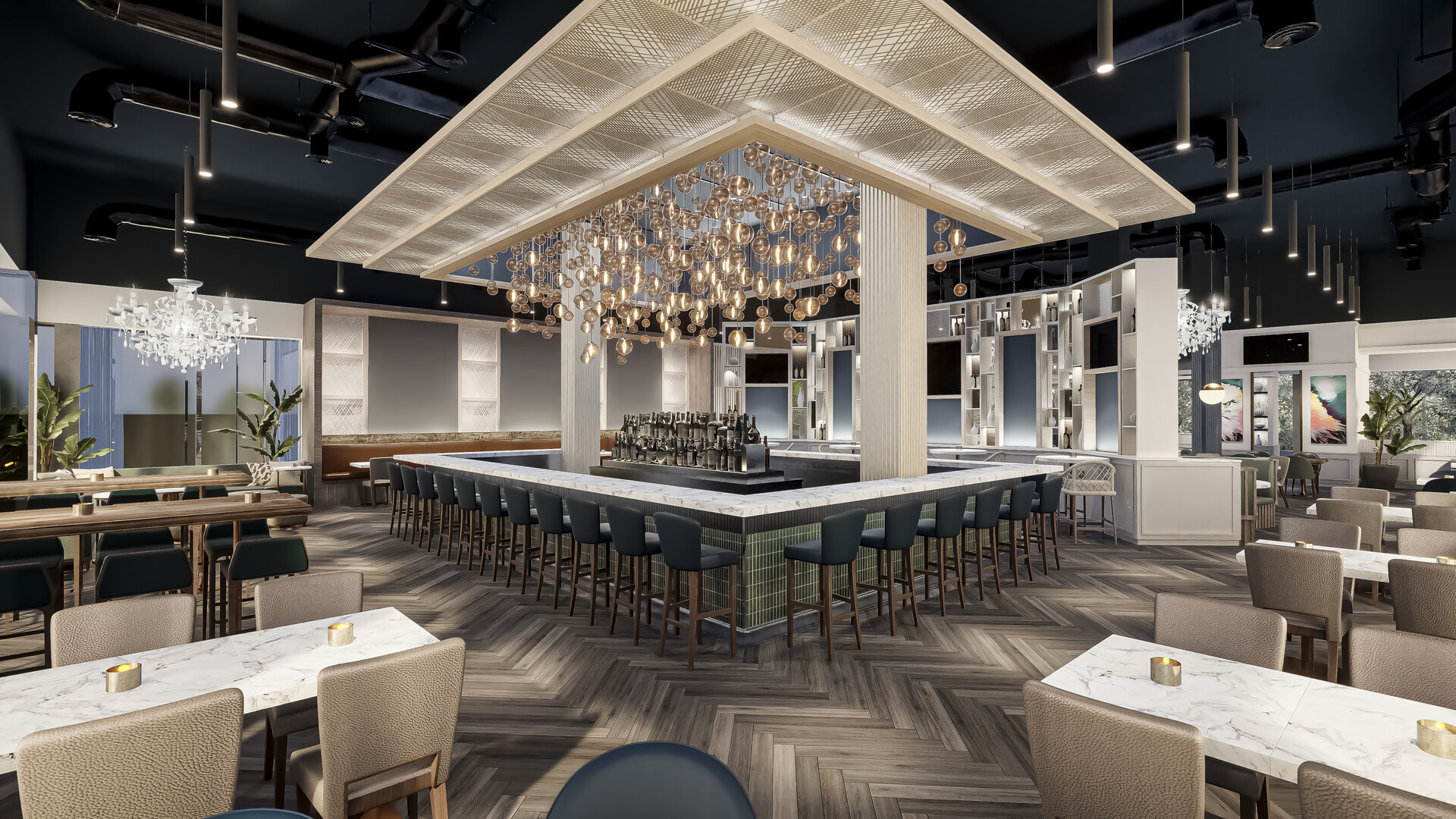 Michael Graves - CGI Render- 1776 by David Burke and Top Golf Swing Suites