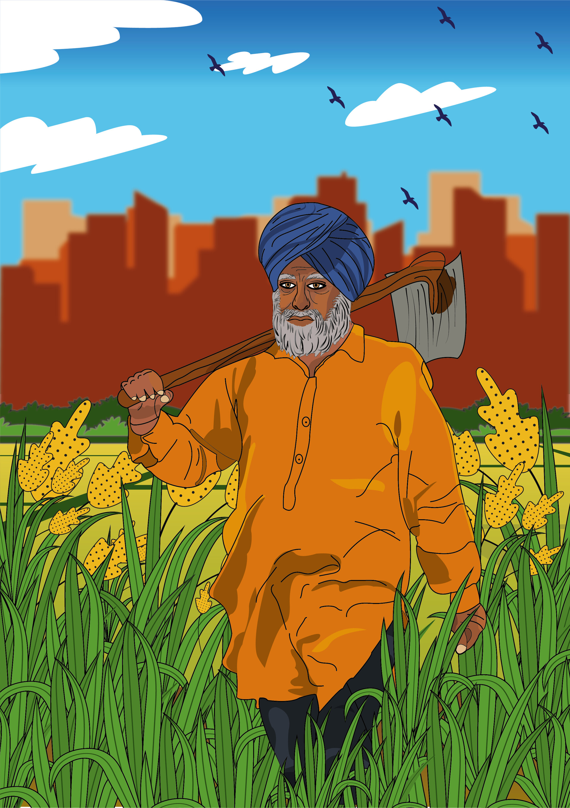 ArtStation - Vector Art On Indian Farmer