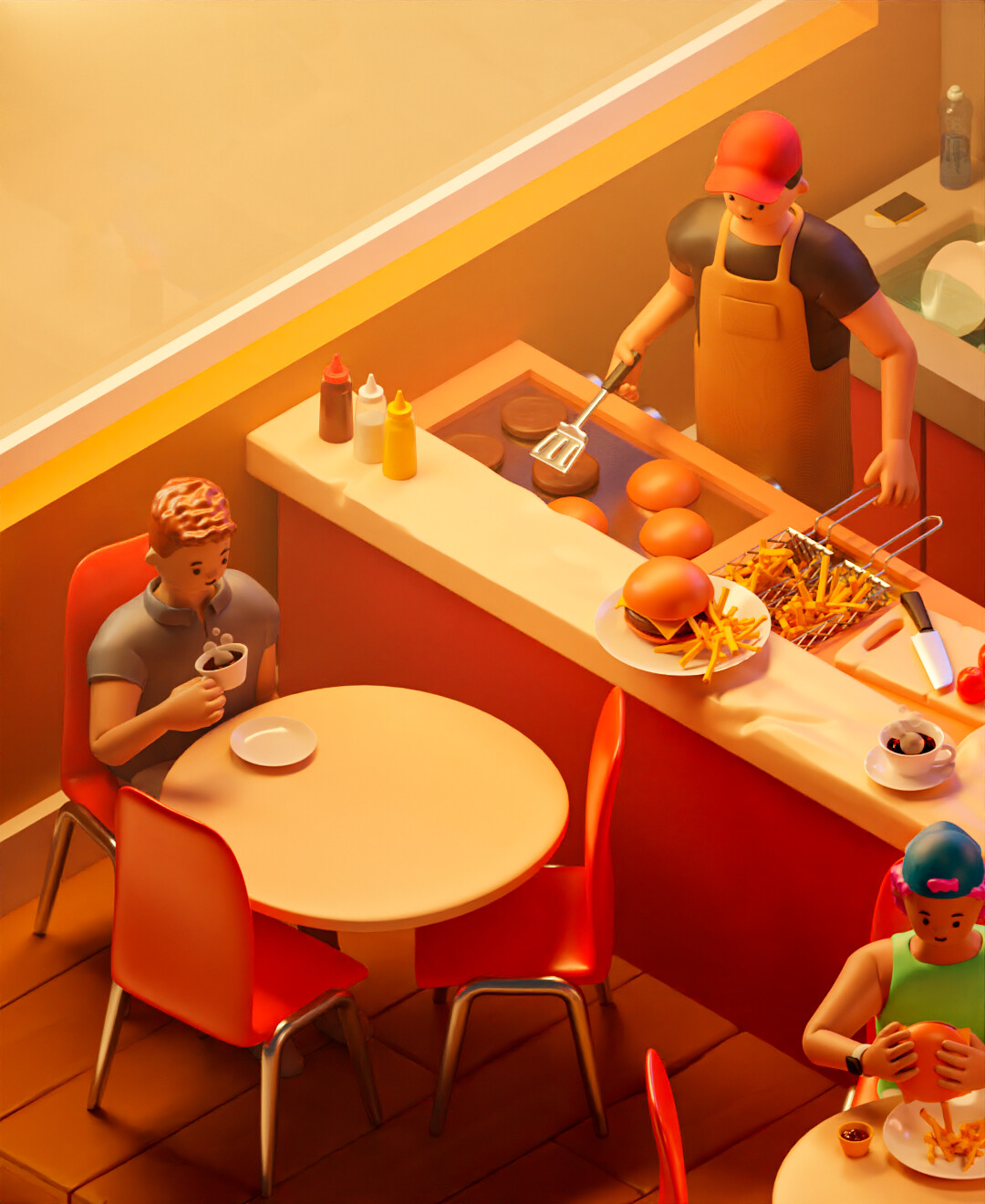 ArtStation - Isometric Burger Store